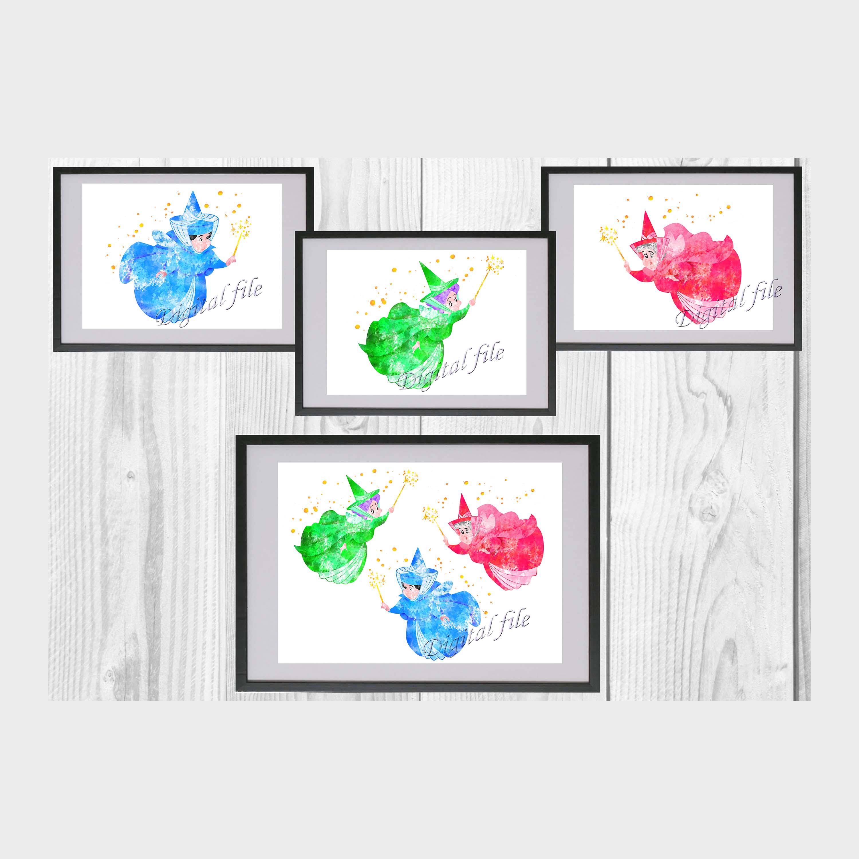 Sleeping Beauty fairies Fauna Flora Merryweather Disney Set | Inspire ...