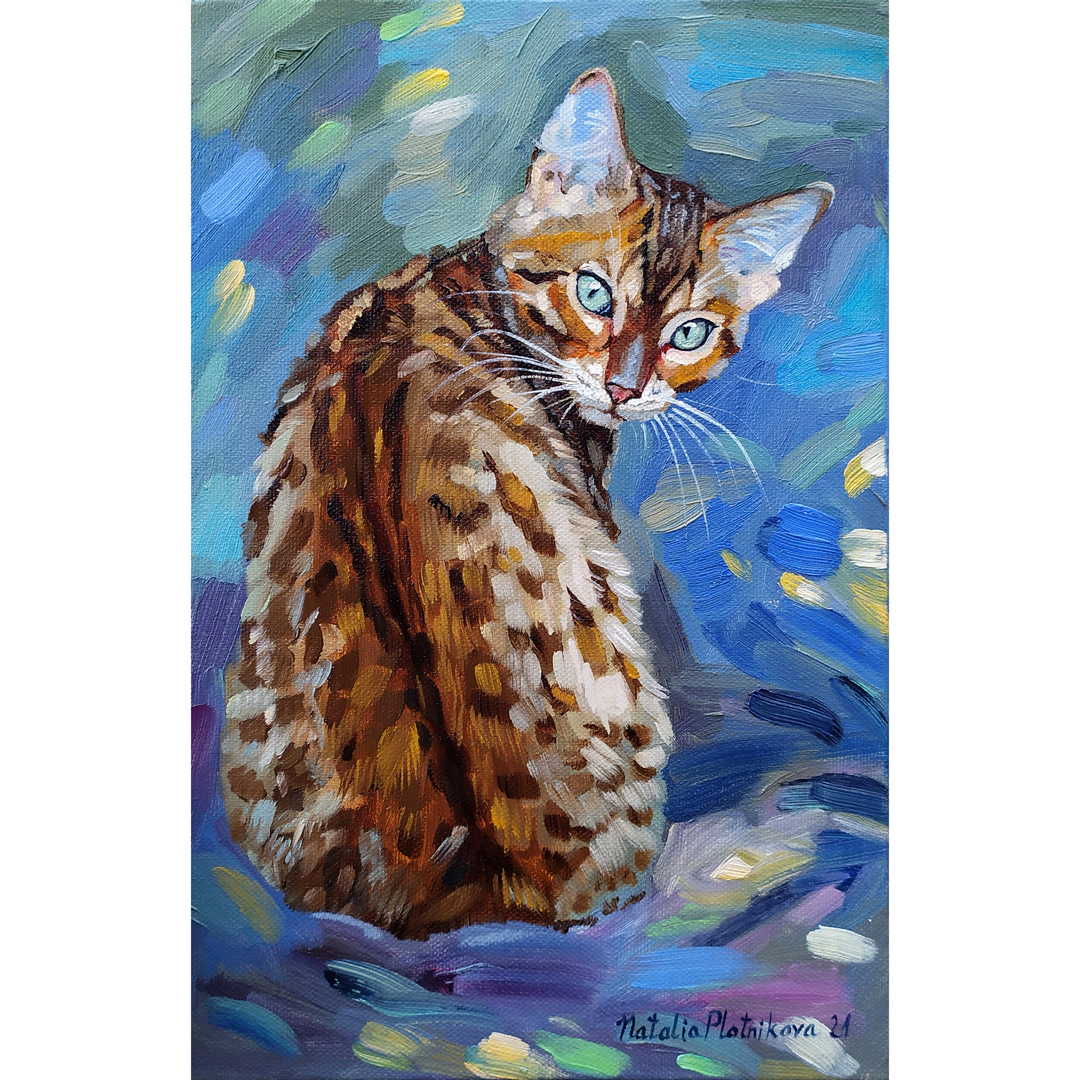 Cat painting on canvas Animal Original Art 12 by 8 inches Ca | Inspire ...