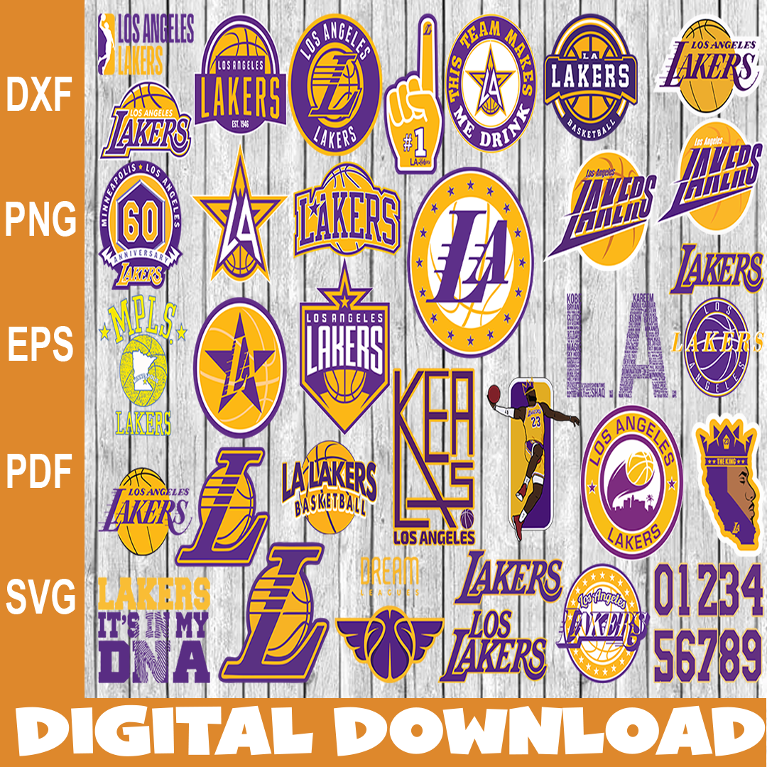 Bundle 34 Files Lakers Baseball Team SVG, Lakers svg, NBA Te - Inspire ...