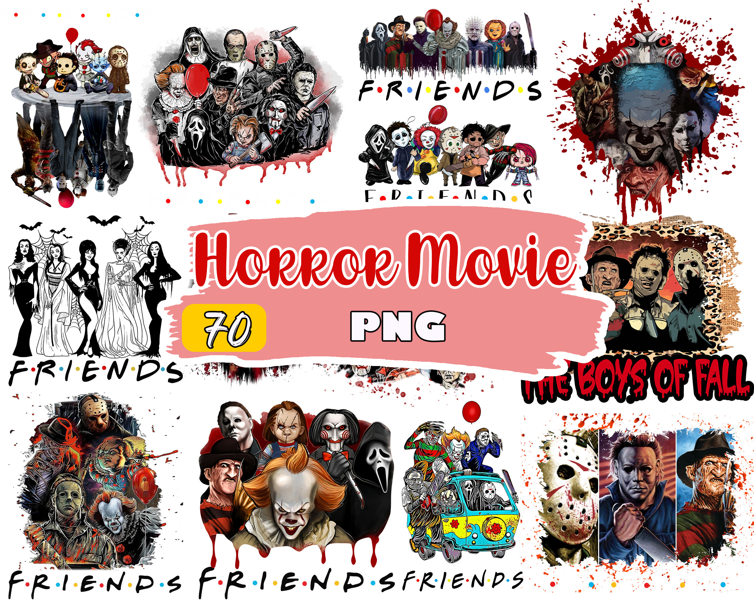Horror Movies Characters PNG Bundle, Halloween designs for p | Inspire ...