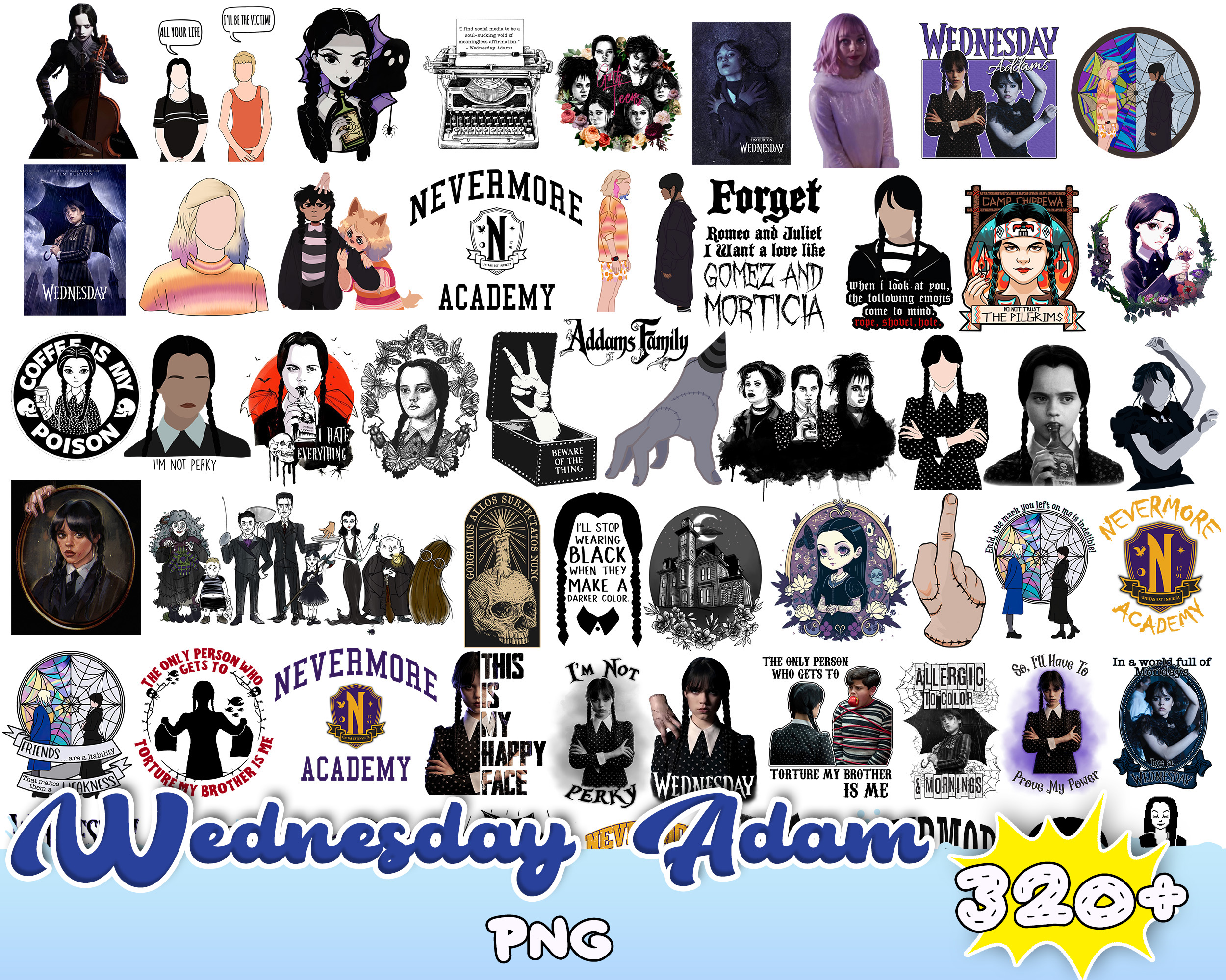 300 Wednesday Addams Svg, Jenna Ortega, Addams Family svg, p - Inspire ...