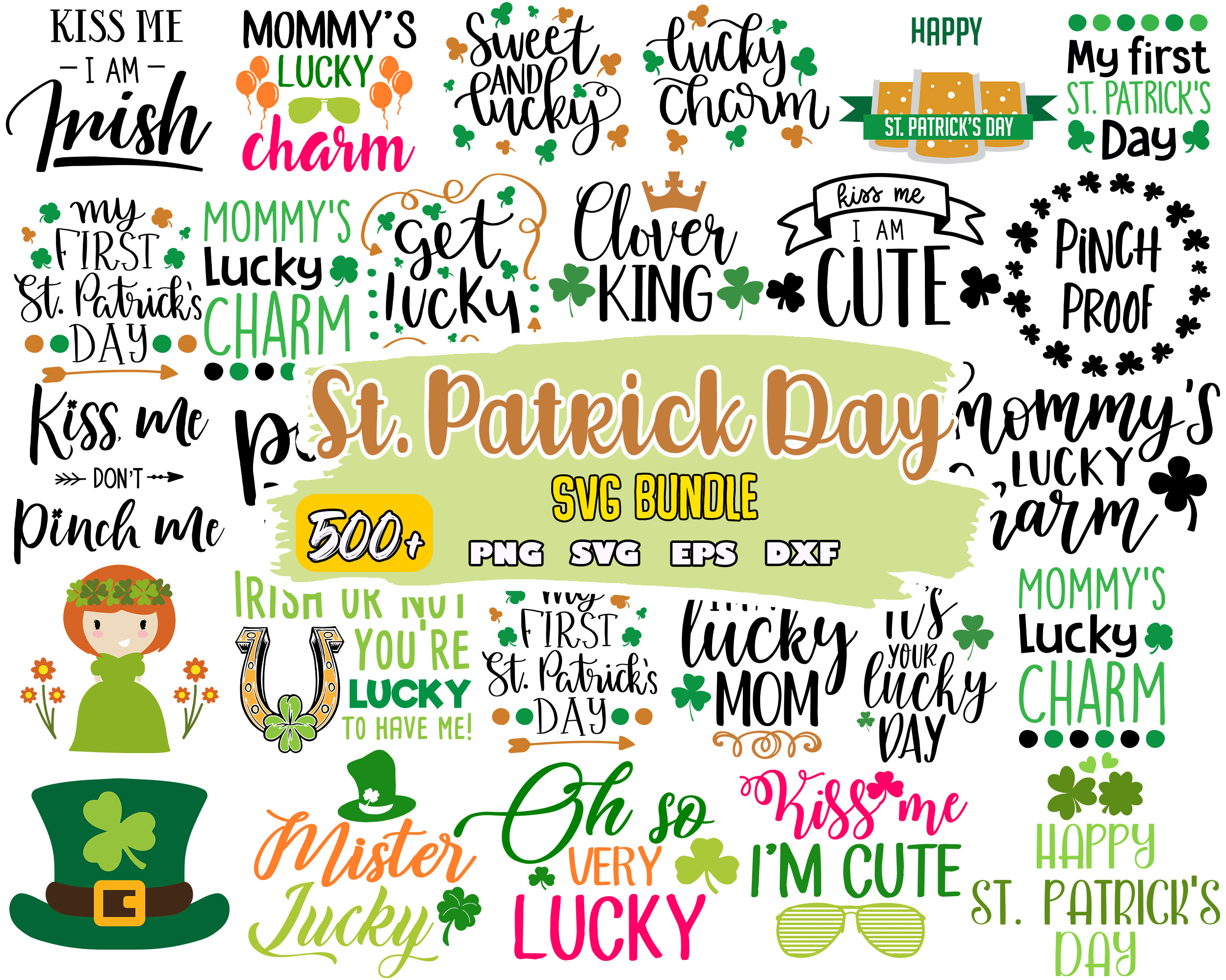 St Patricks Day Bunlde Svg, Shamrock Svg, Bundle Svg, Patric | Inspire ...