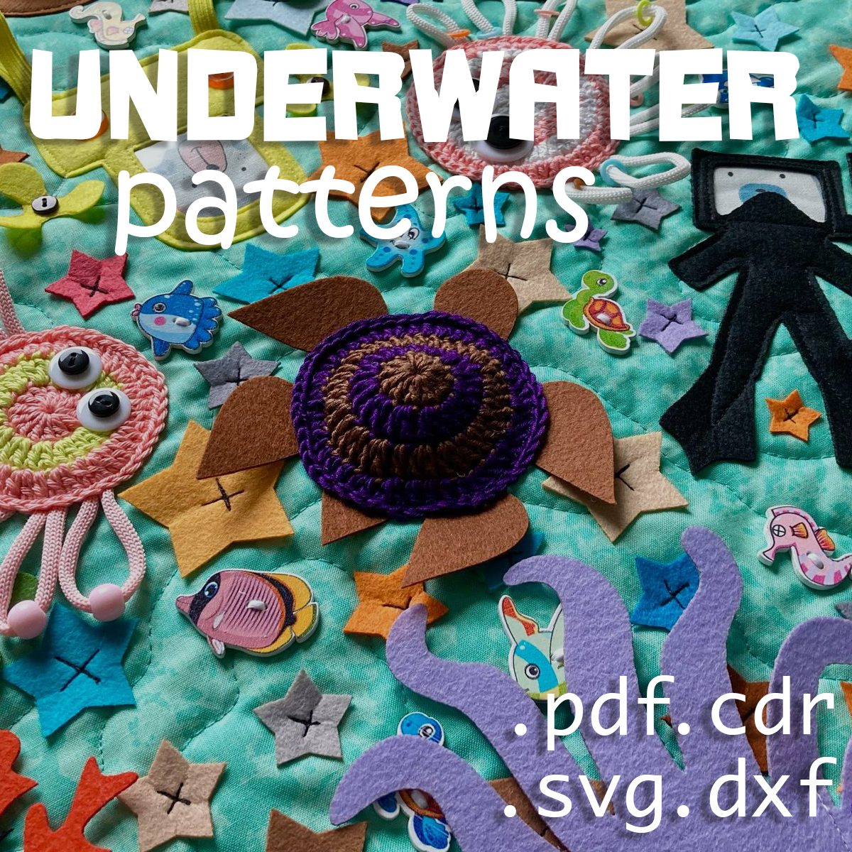 Patterns of felt details for Underwater baby play mat - Inspire Uplift