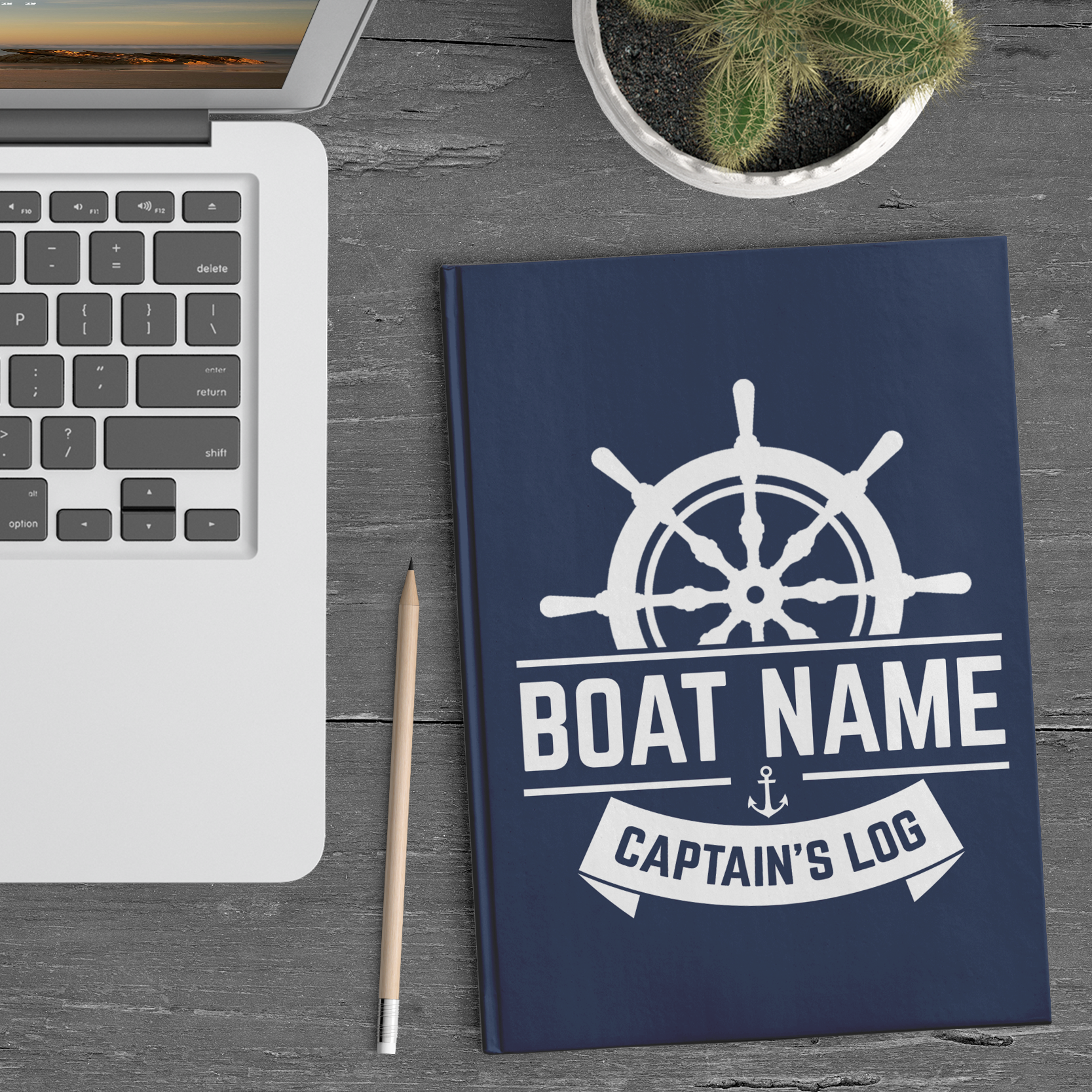 Personalized Captain's Log with a Boat Name Hardcover journa | Inspire ...