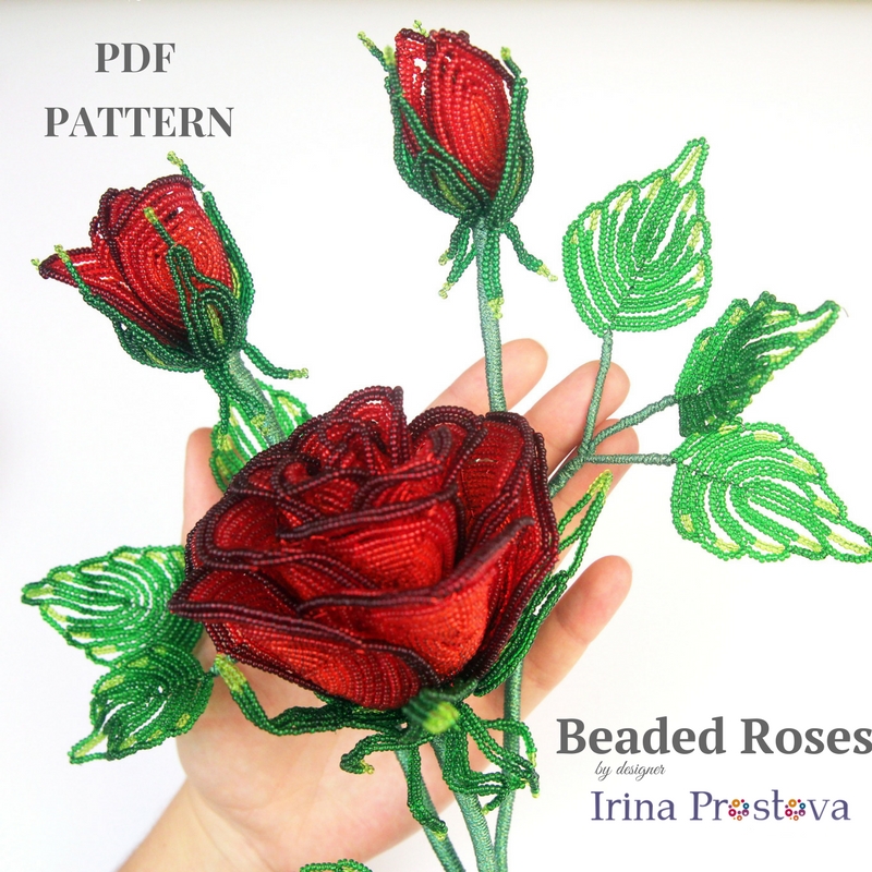 French Beaded Flowers pattern | Beaded Rose | Seed bead patt | Inspire ...