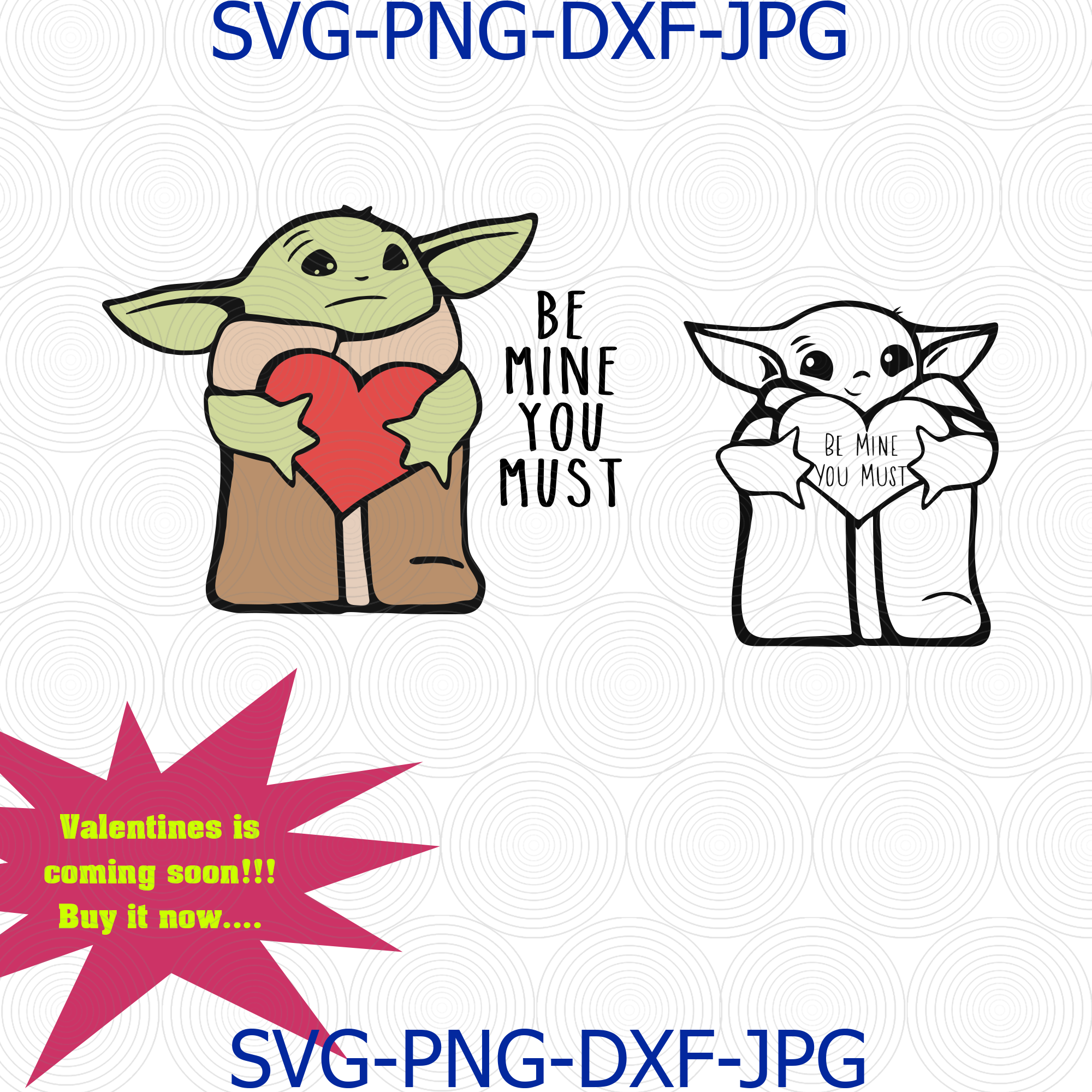 Baby Yoda svg, Baby Yoda Valentines Day svg, Valentines Day - Inspire ...
