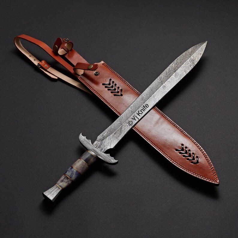 Handmade Damascus Steel Battle Ready Combat Replica Swords | Inspire Uplift
