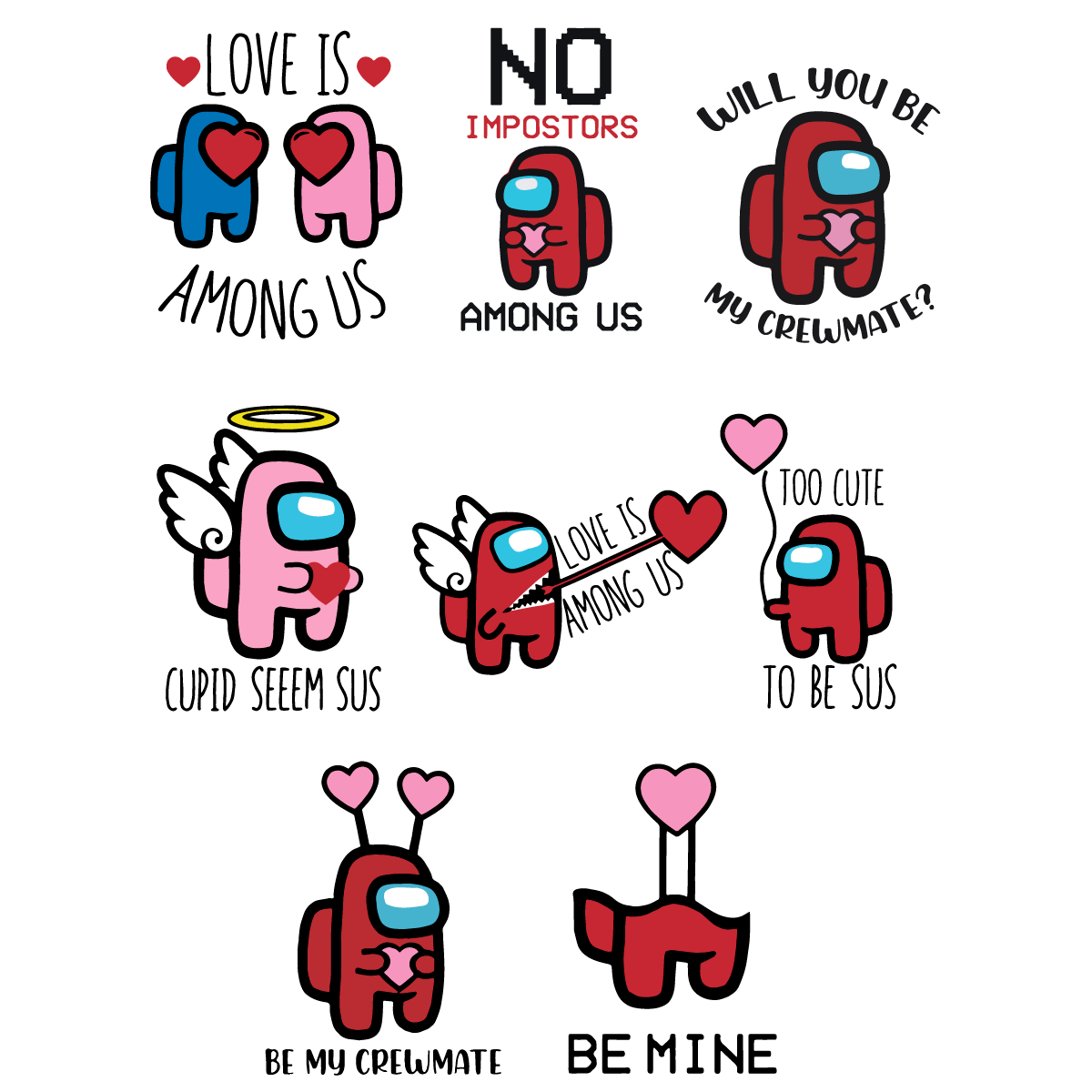 Valentine Among Us Svg Bundle, Valentine Svg, Valentine Impo | Inspire ...