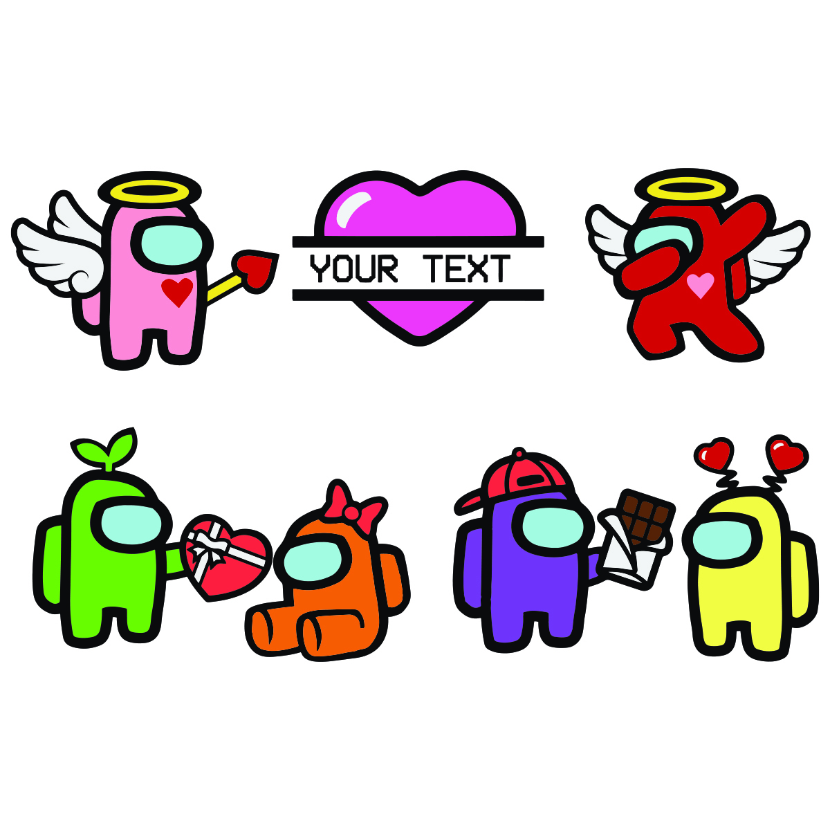 Valentine Among Us Svg Bundle, Valentine Svg, Valentine Impo | Inspire ...