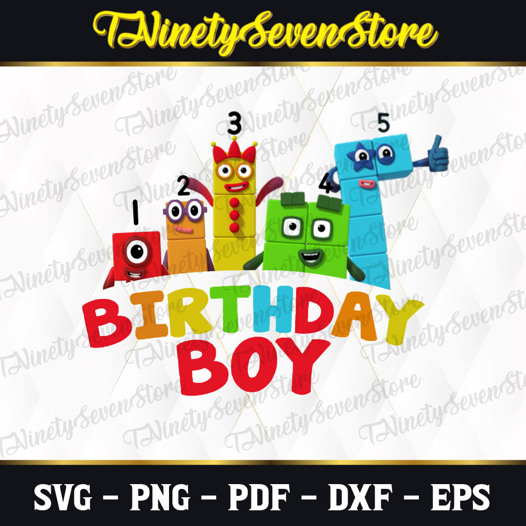 Number blocks characters 1-5 svg, Birthday Boy svg, Birthday | Inspire ...