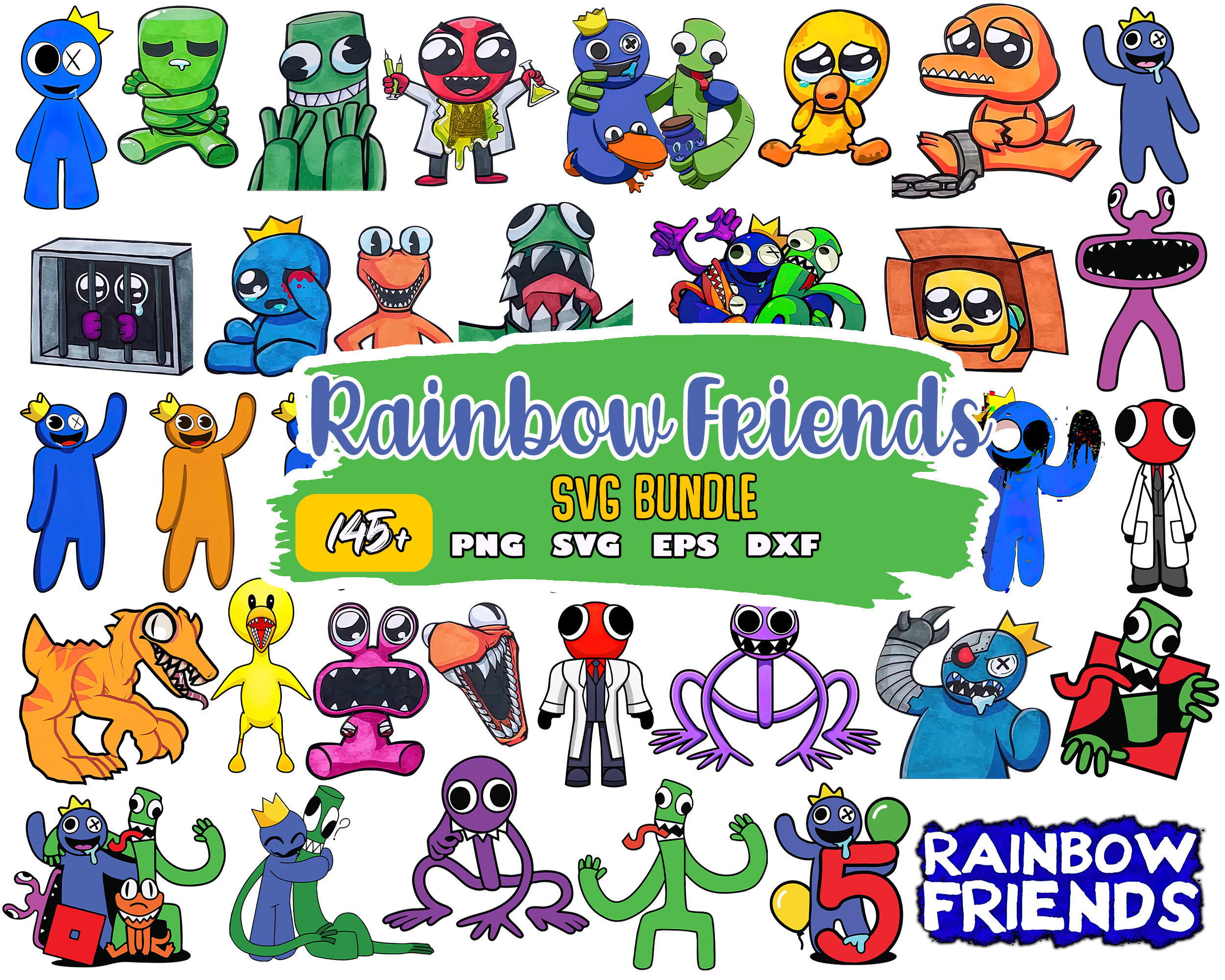 Rainbow friends SVG, Rainbow friends PNG, Sublimation, Trans - Inspire ...