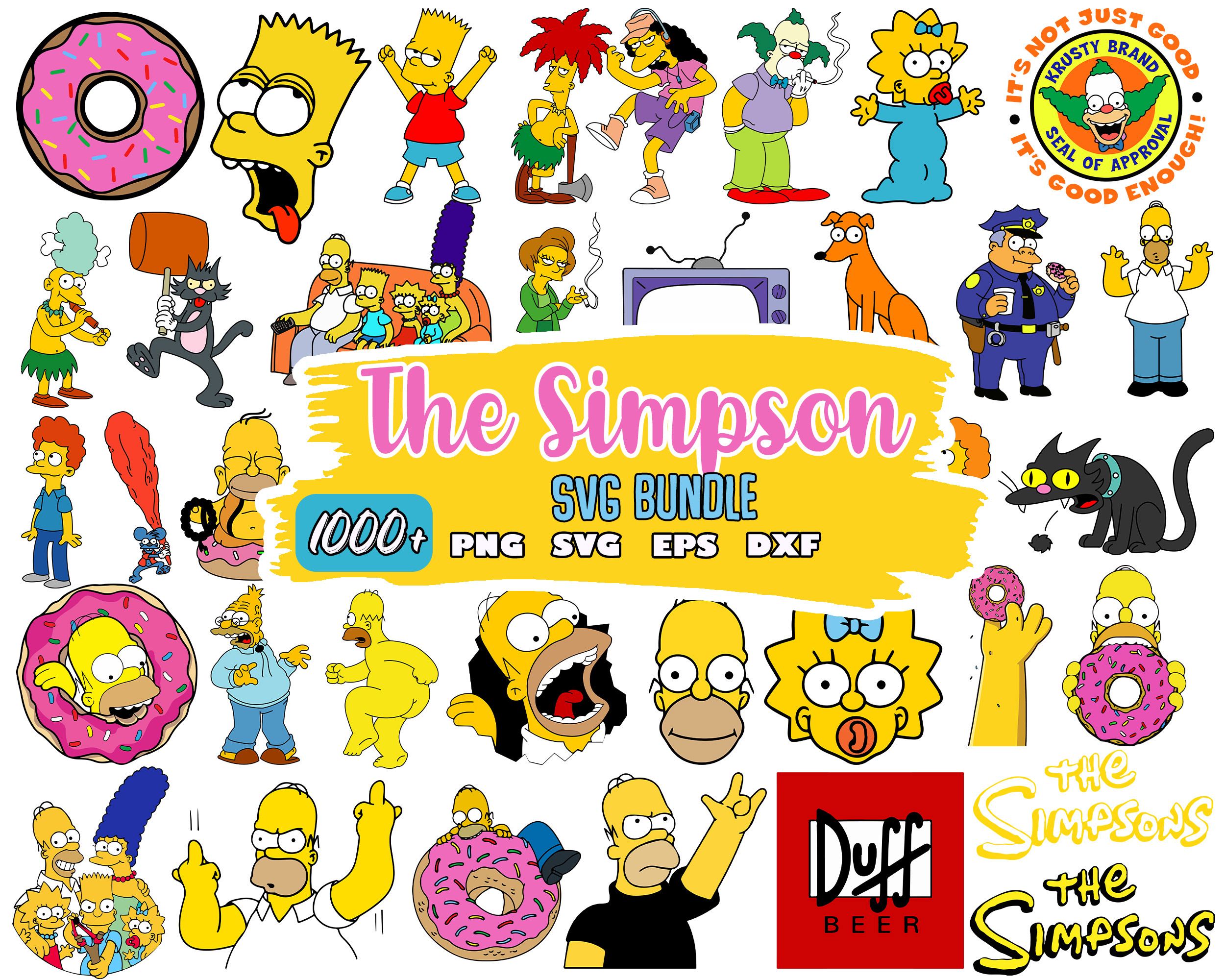 Simpsons Clip Art bundle, Simpsons SVG cut files for Cricut, - Inspire ...
