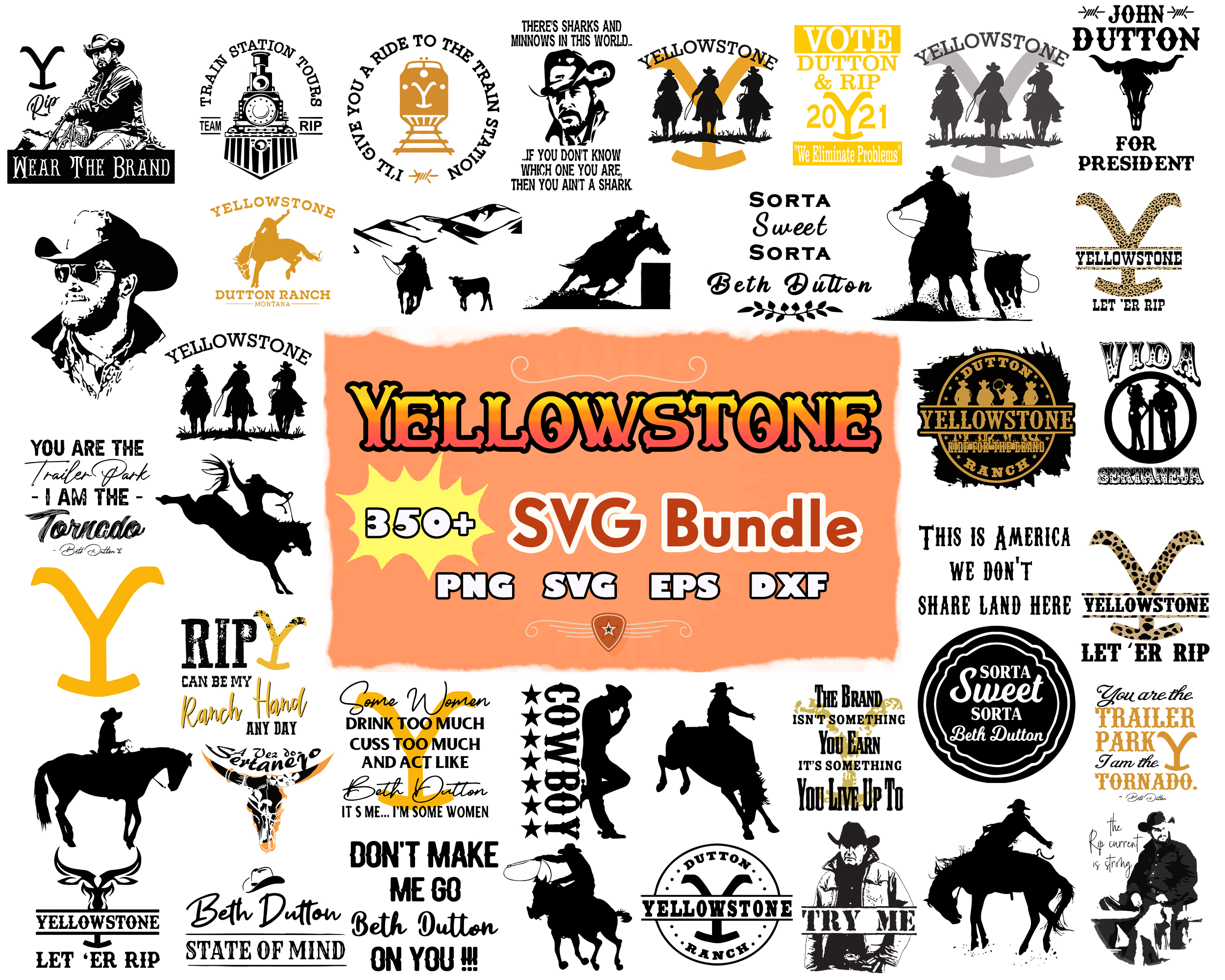 Yellowstone svg bundle, yellowstone png, yellowstone svg fil - Inspire ...