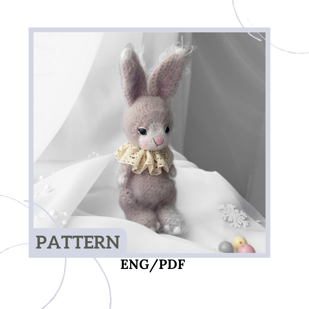 Crochet pattern fluffy bunny toy. Tutorial crochet cute ani - Inspire ...