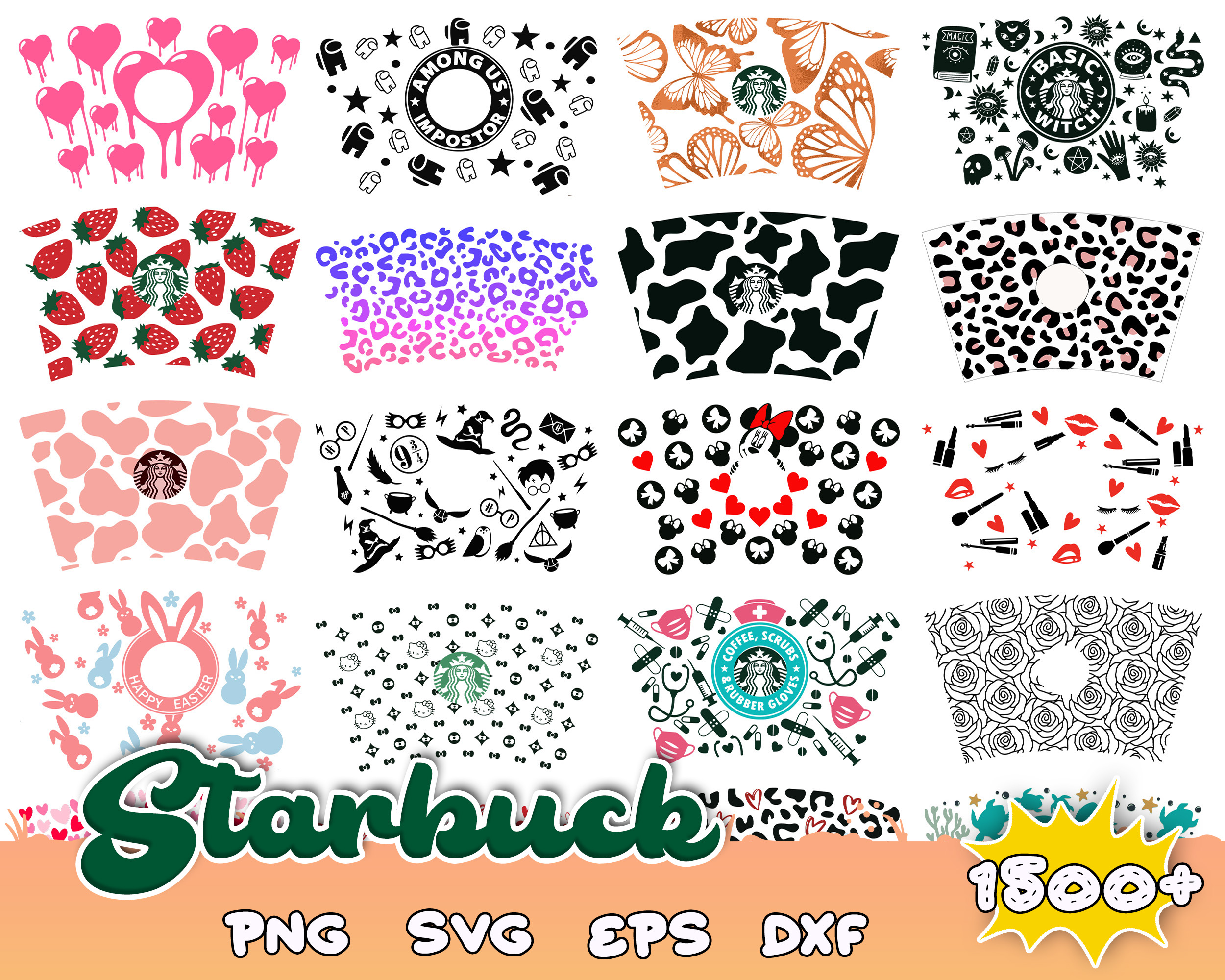 1500Starbucks svg bundle,Starbucks Wrap svg, Starbucks bundl | Inspire ...