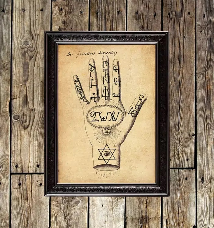 A hand covered in Kabbalistic signs and sigils from the Comp | Inspire ...
