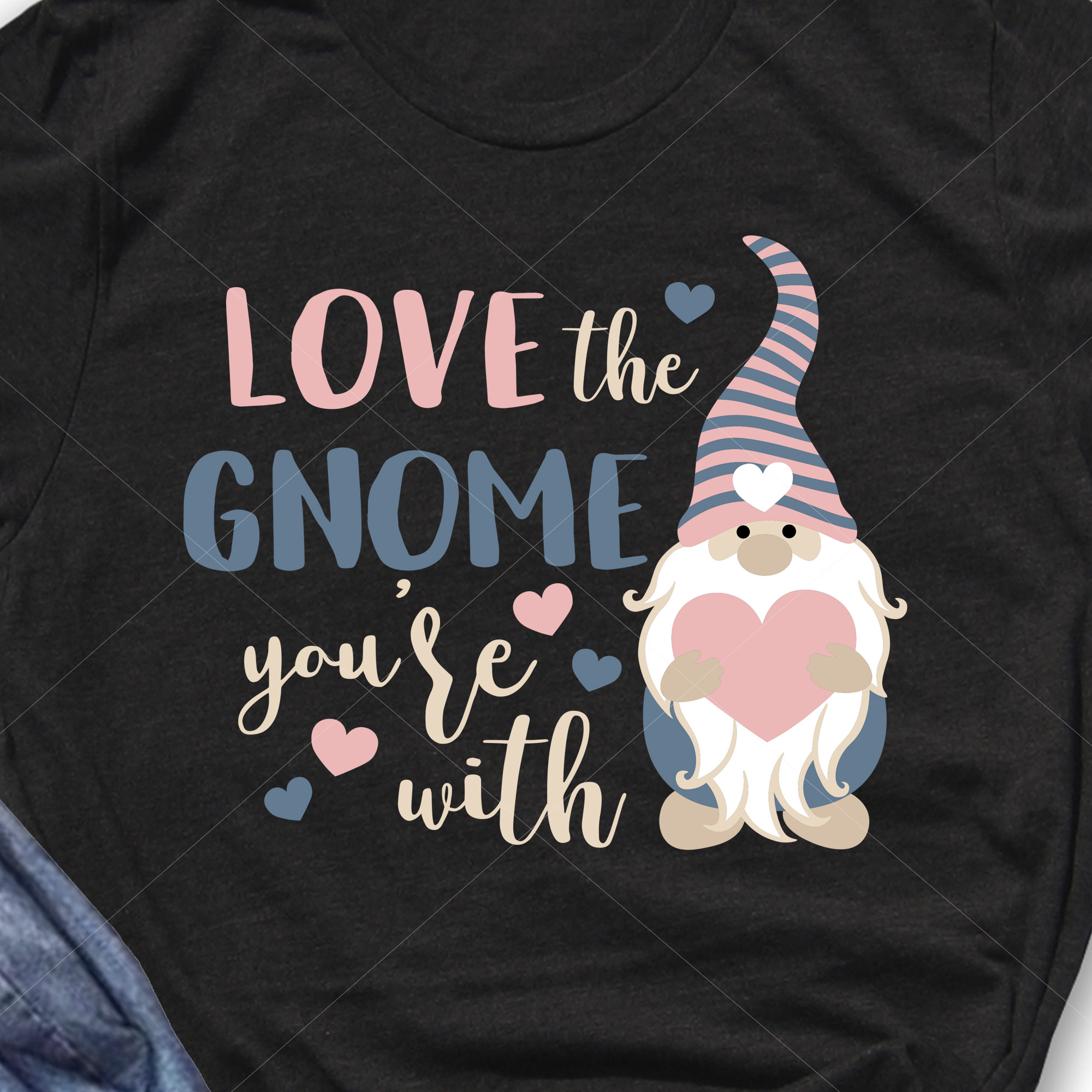Love The Gnome You're With quote Gnome with pink heart Valen | Inspire ...