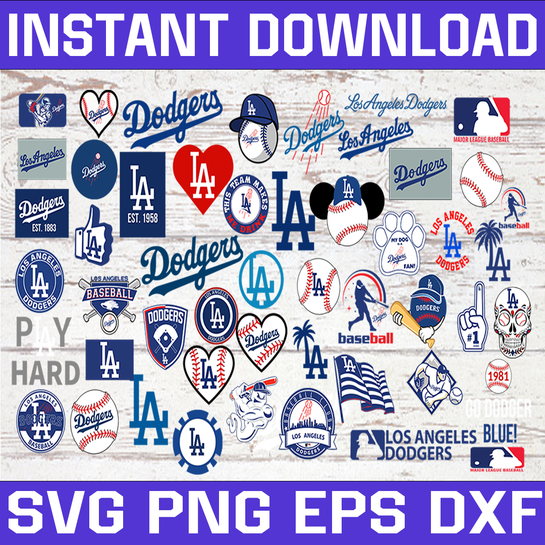 Bundle 55 Files LA Dodgers Baseball Team SVG, LA Dodgers Svg | Inspire ...