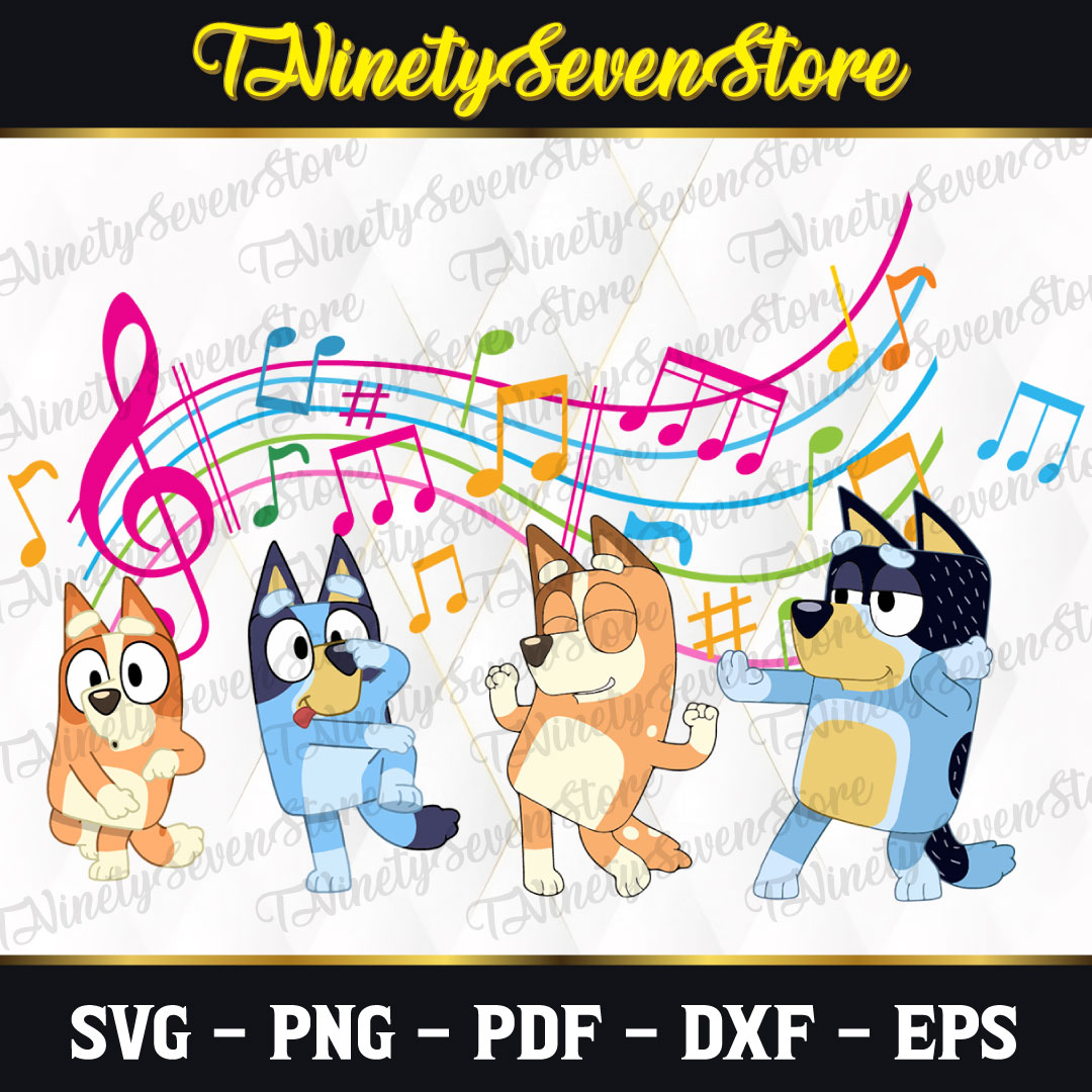 Bluey with music notes svg, Cricut, svg files, File For Cric | Inspire ...