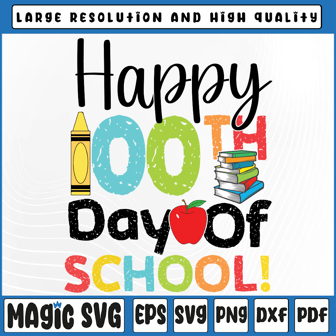 Happy 100th Day of School PNG, one hundred days of school Pn | Inspire ...