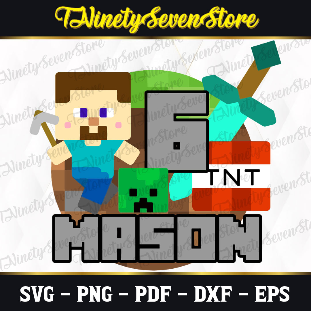 Personalized Name Minecraft svg, Minecraft svg, Birthday svg - Inspire ...