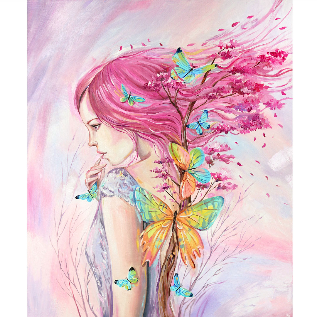 Woman Tree Painting on Canvas Tree of Life Original Art Girl - Inspire ...