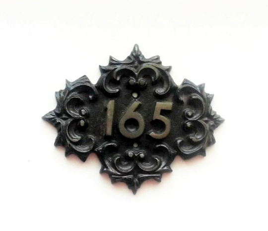 Cast iron address number plaque 165 door number sign vintage | Inspire ...