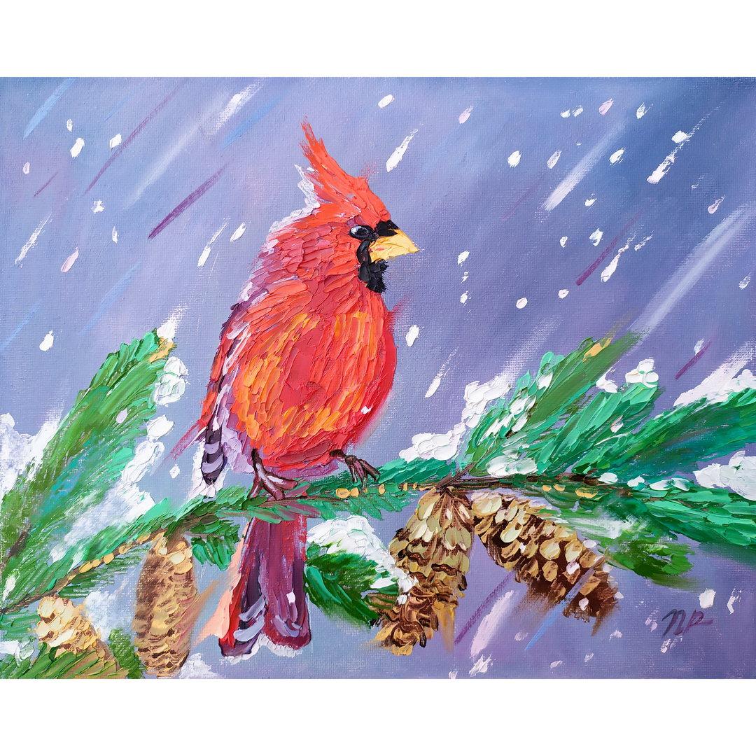 Cardinal painting Bird Original Art 9 by 12 Nothern Cardinal | Inspire ...