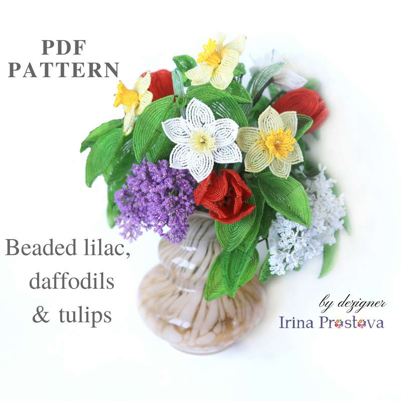 Beaded Lilac, Tulip, Narcissus pattern | Beaded Flowers patt | Inspire ...