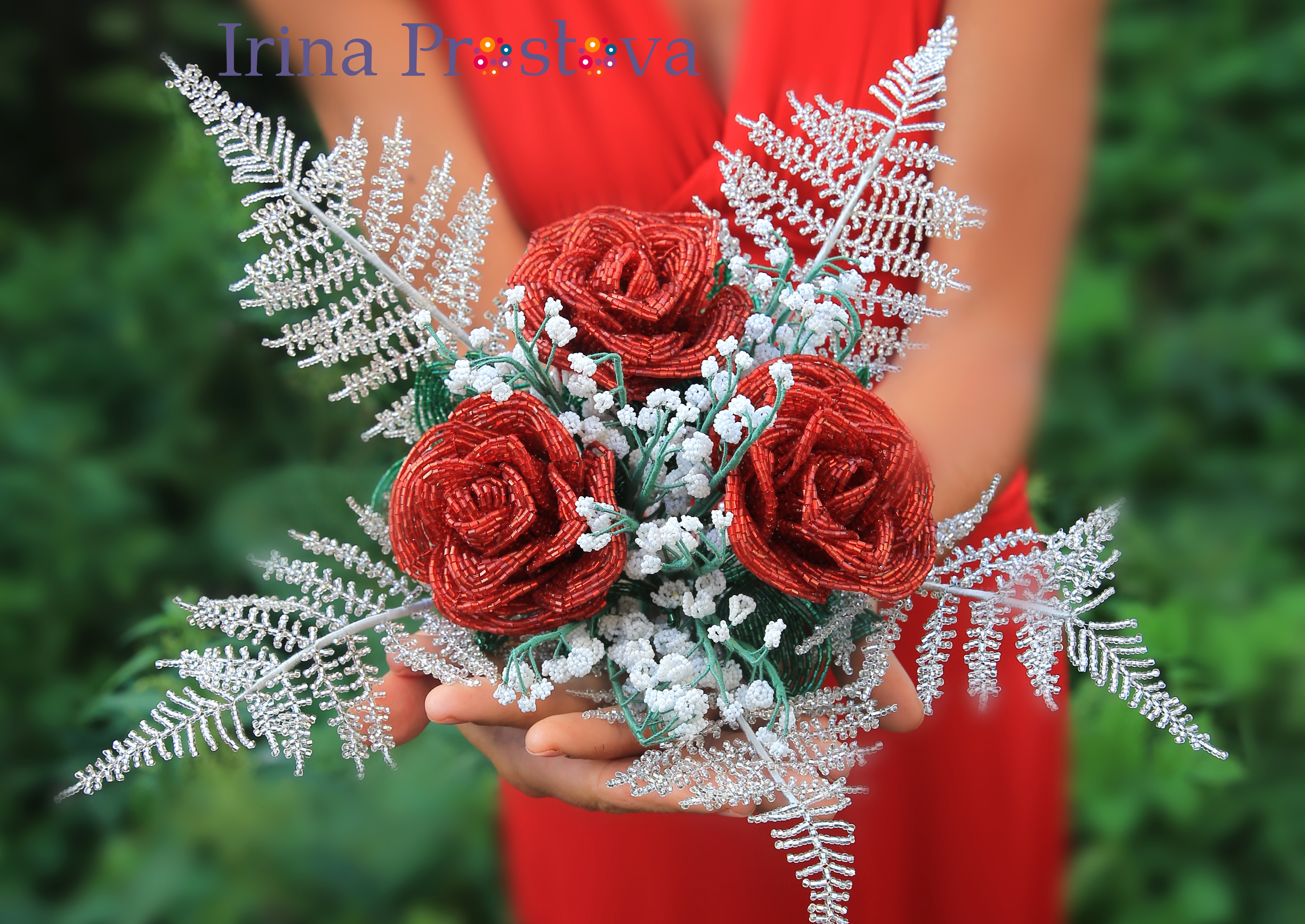 French Beaded Rose, fern and lilies of the valley | Beaded | Inspire Uplift