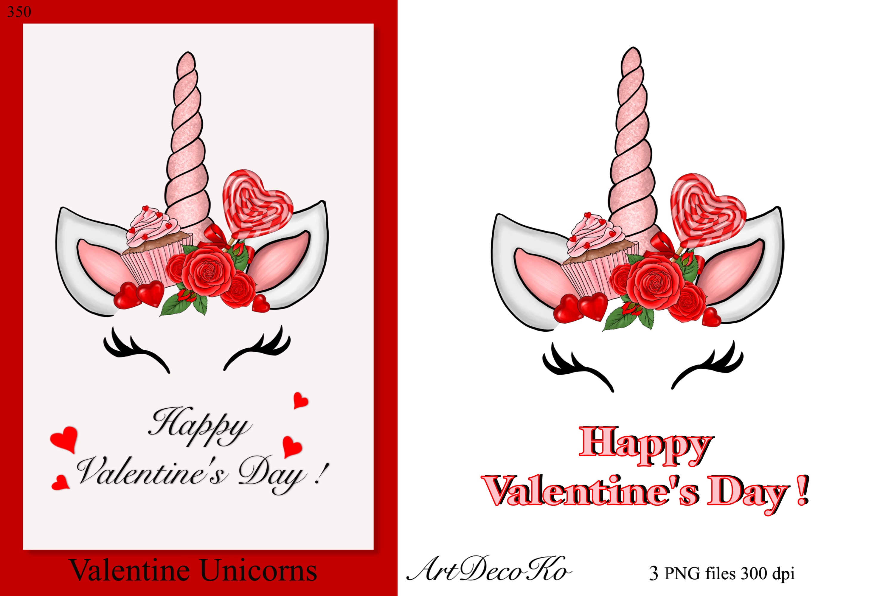 Love Valentine's Unicorn PNG Sublimation Design | Inspire Uplift