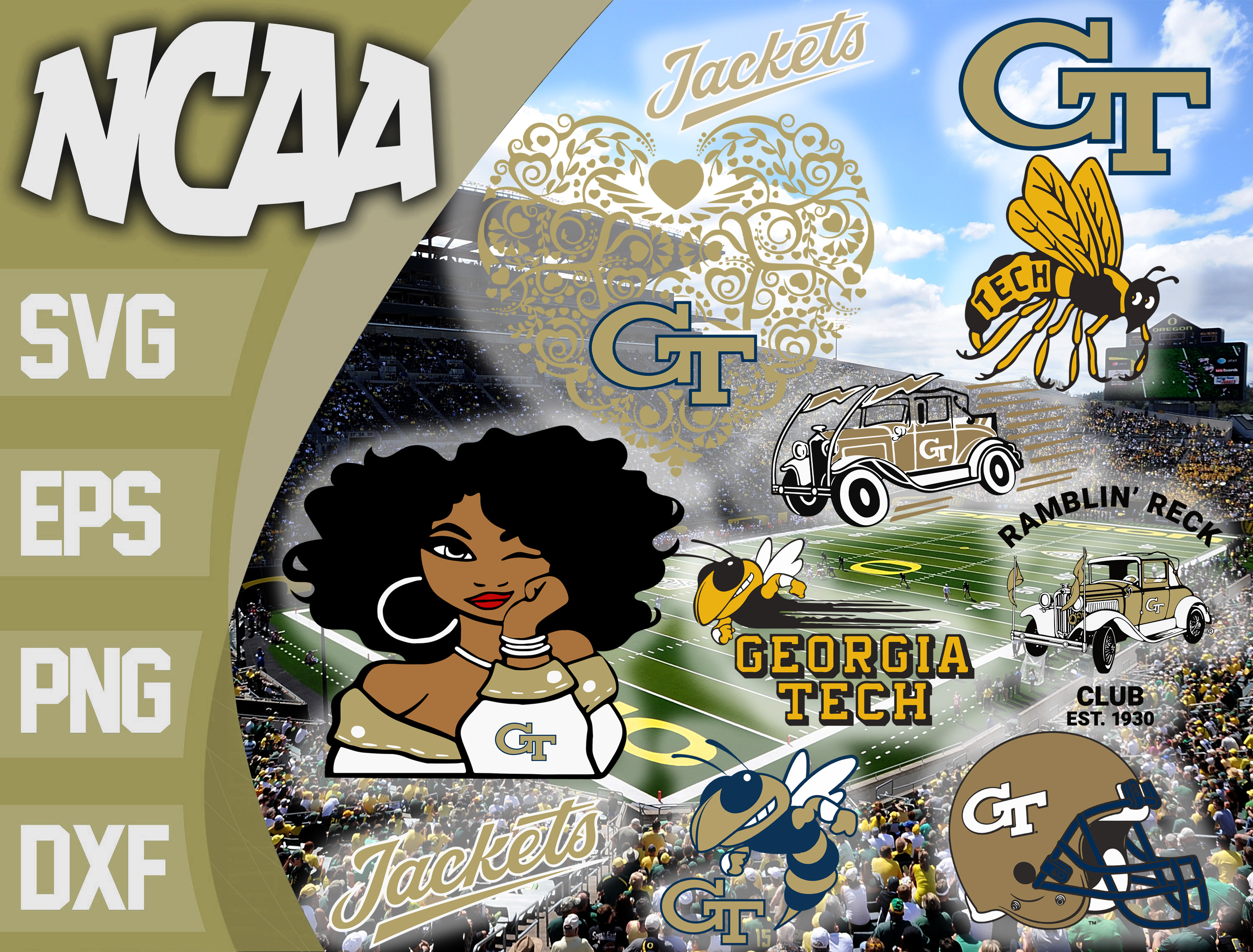 Georgia Tech Yellow Jackets SVG bundle , NCAA svg, NCAA bun | Inspire ...
