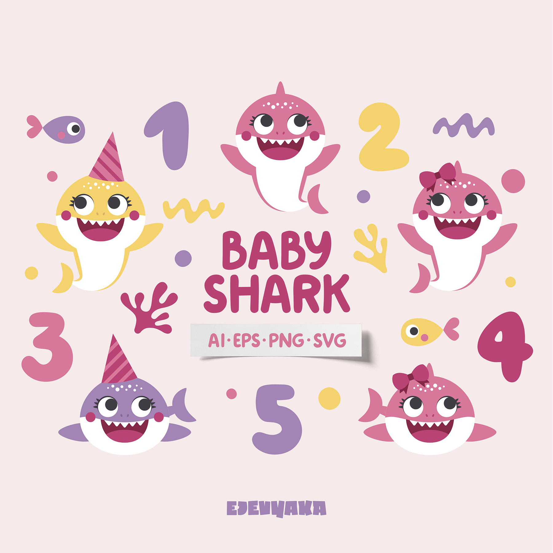 Baby Shark SVG, Baby Shark PNG, Baby Shark Birthday svg, Bab | Inspire ...