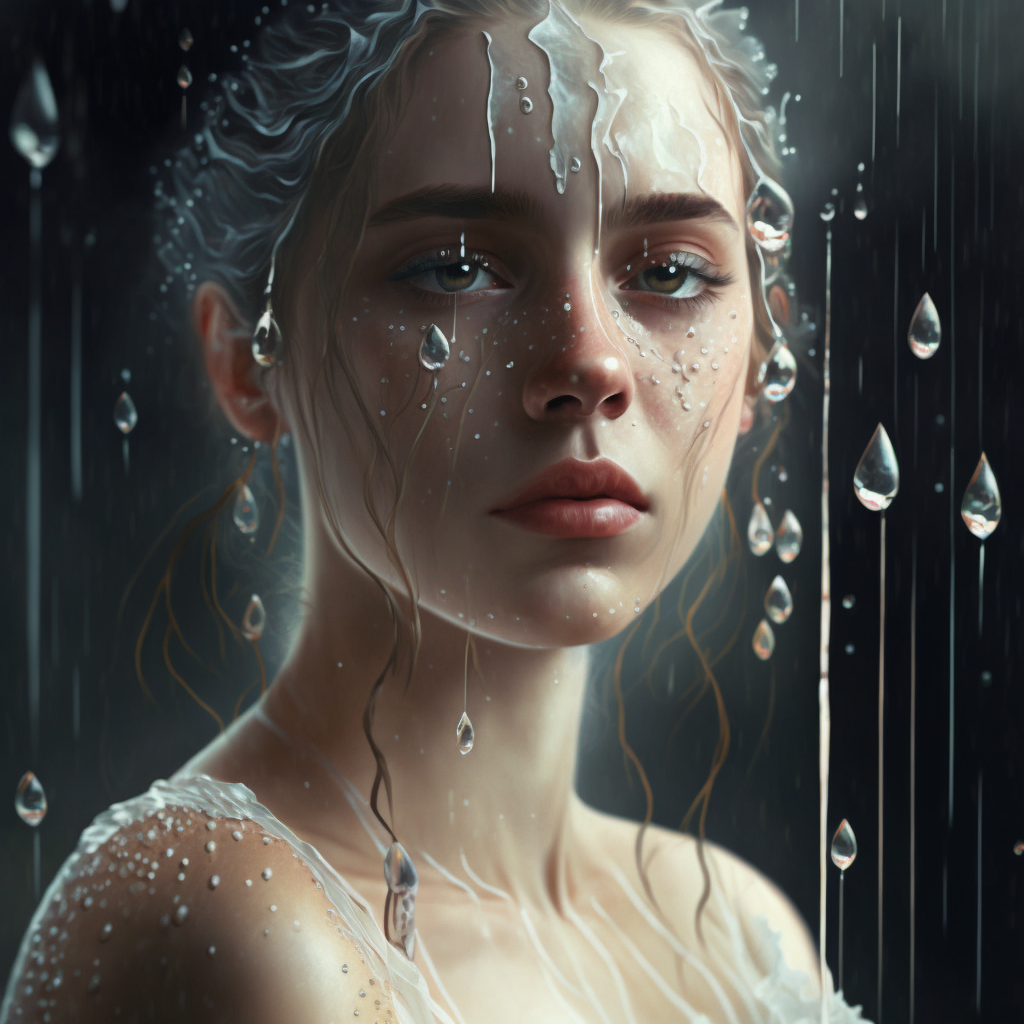 Girl in a transparent dress in the rain - Inspire Uplift