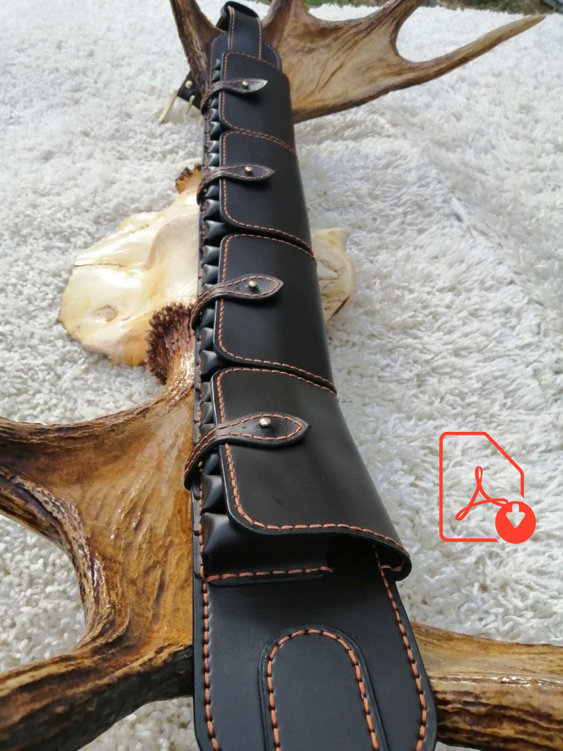 Closed bandolier 12 GA and 16 leather pdf pattern | Inspire Uplift