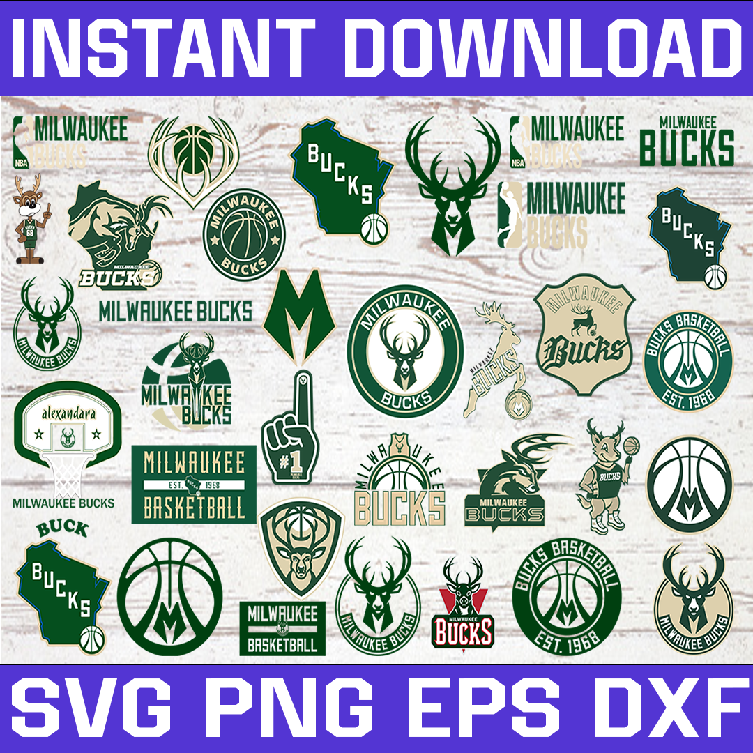 Bundle 46 Files Milwaukee Bucks Basketball Team SVG, Milwauk | Inspire ...