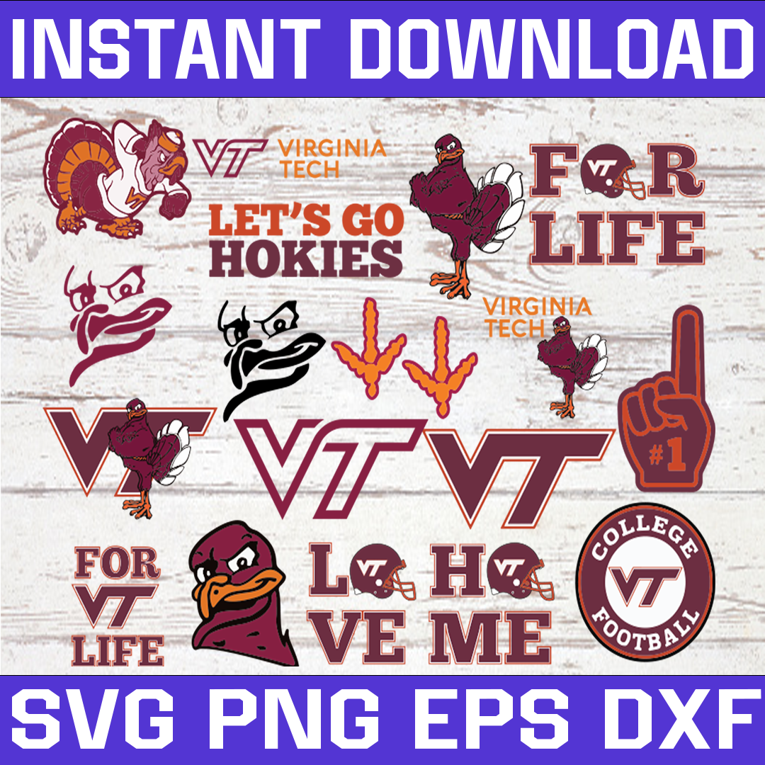 Bundle 18 Files Virginia Tech Hokies Football Team svg,Virgi - Inspire ...
