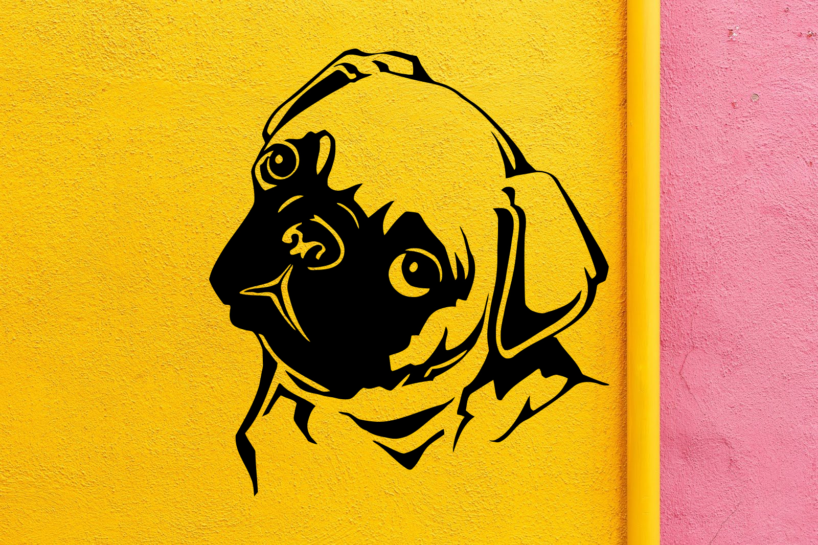 Pug Sticker, Cute Pug, Dog, Wall Sticker Vinyl Decal Mural A | Inspire ...