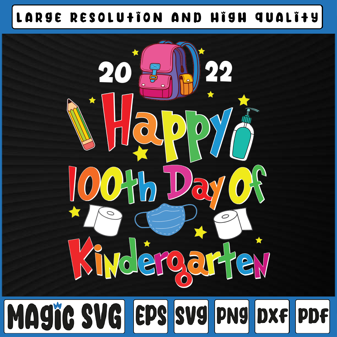 100 Days Of Kindergarten School Svg, 100 Days of School Hear | Inspire ...