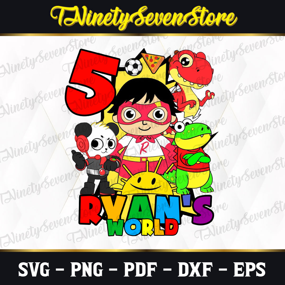 Ryan's world 5 years old svg, birthday girl svg, svg file, | Inspire Uplift