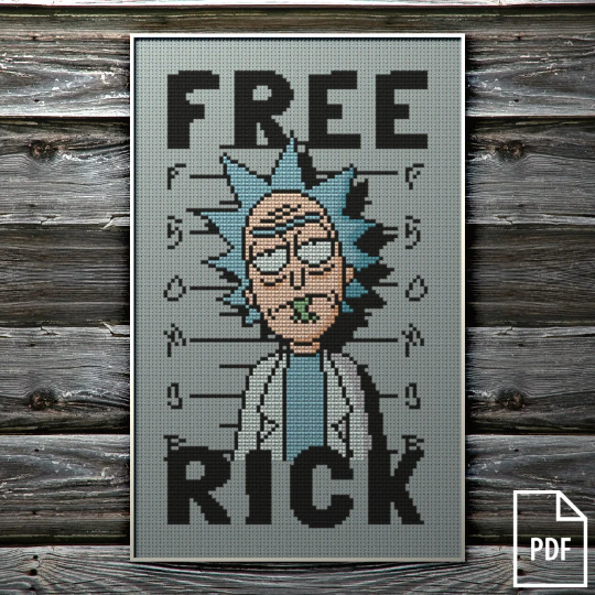 Rick and Morty Cross Stitch Pattern, Digital PDF | Inspire Uplift