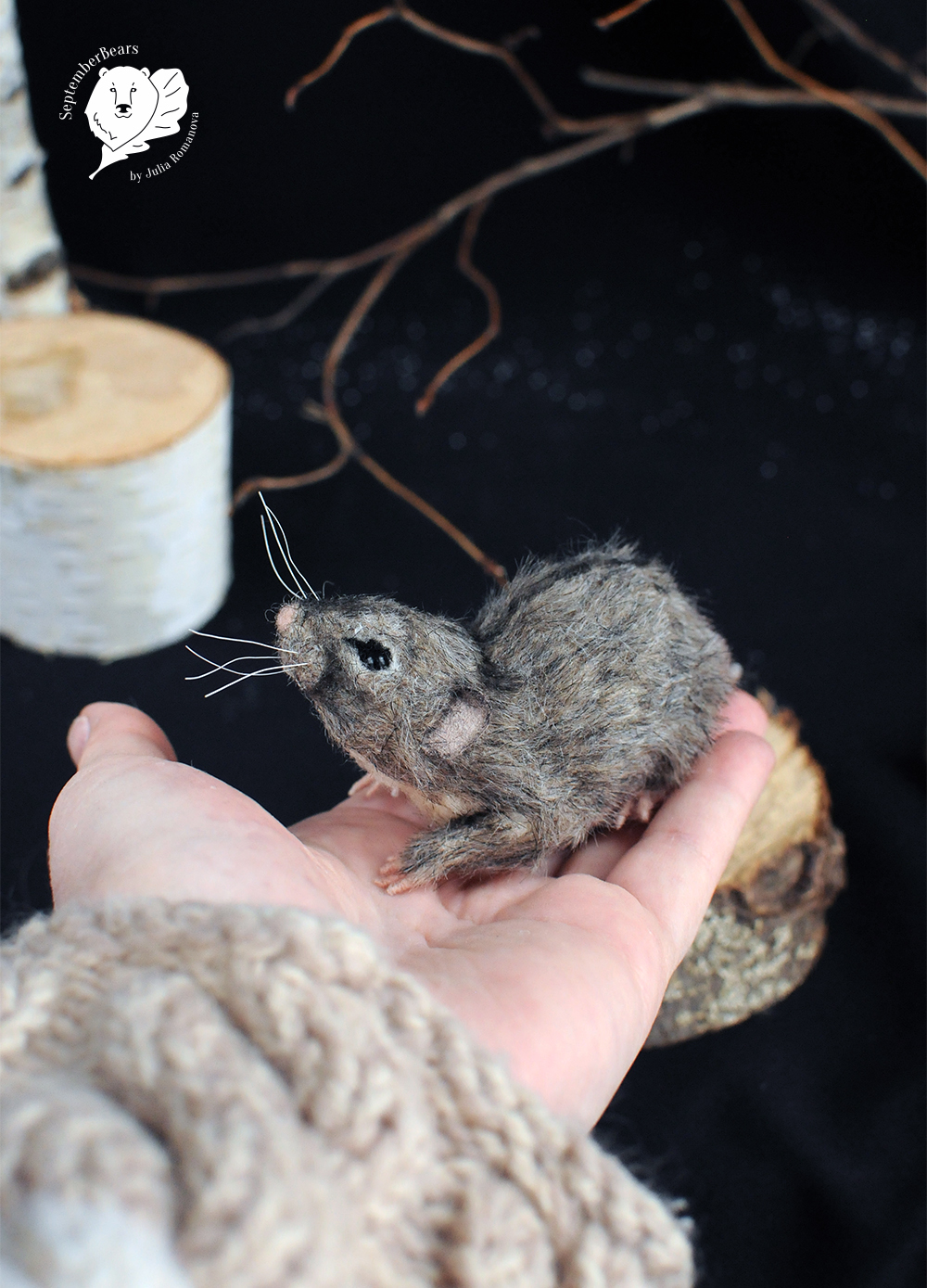 realistic vole felt toy pet portrait | Inspire Uplift