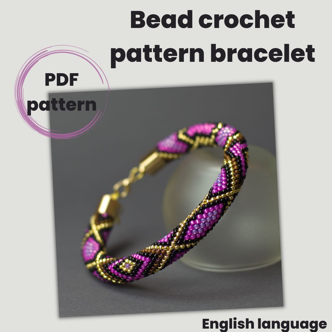 PDF bead crochet pattern, PDF file, Rope bead crochet patter | Inspire ...