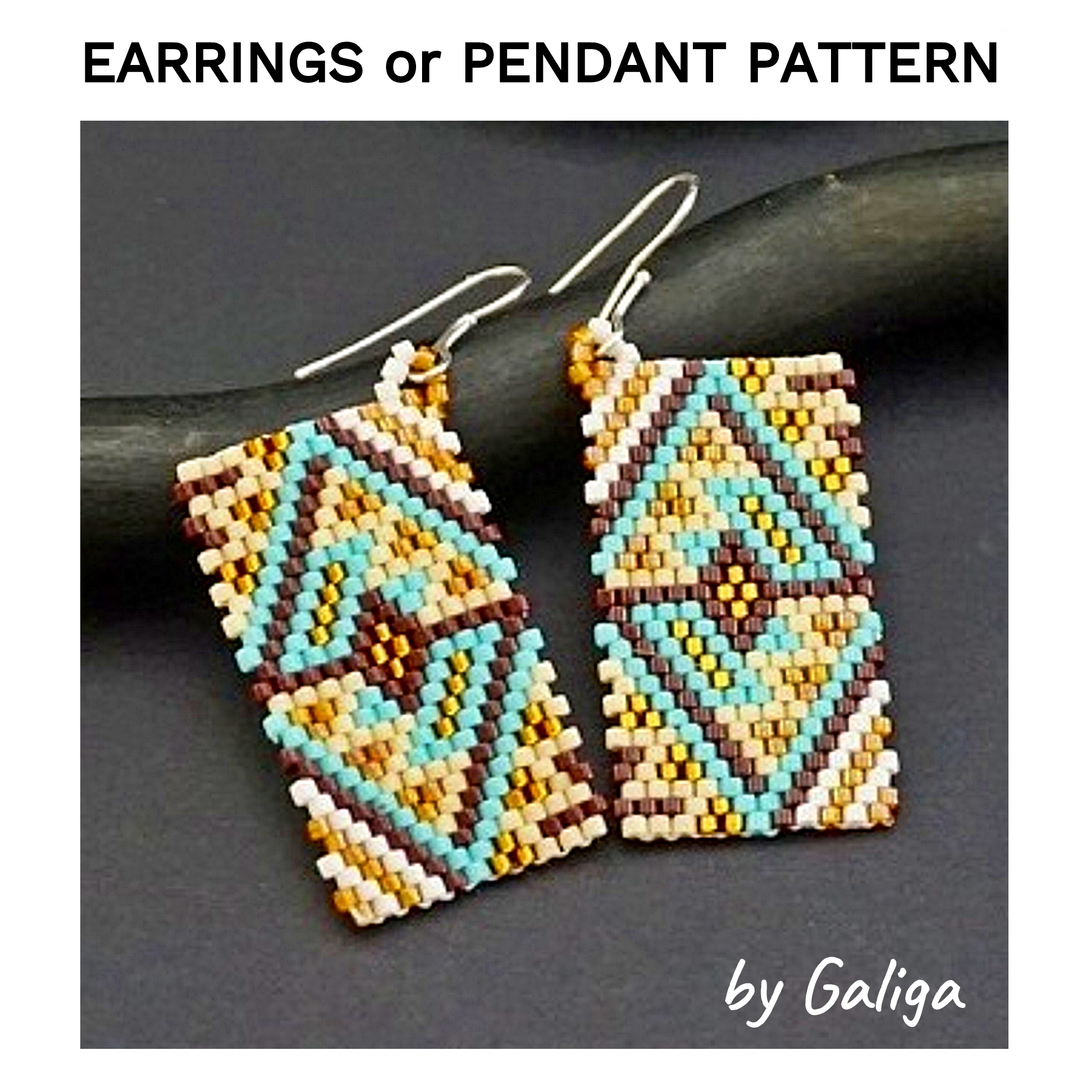 Rectangle Beaded Earrings Pattern Brick Stitch Bar Seed Bead | Inspire ...