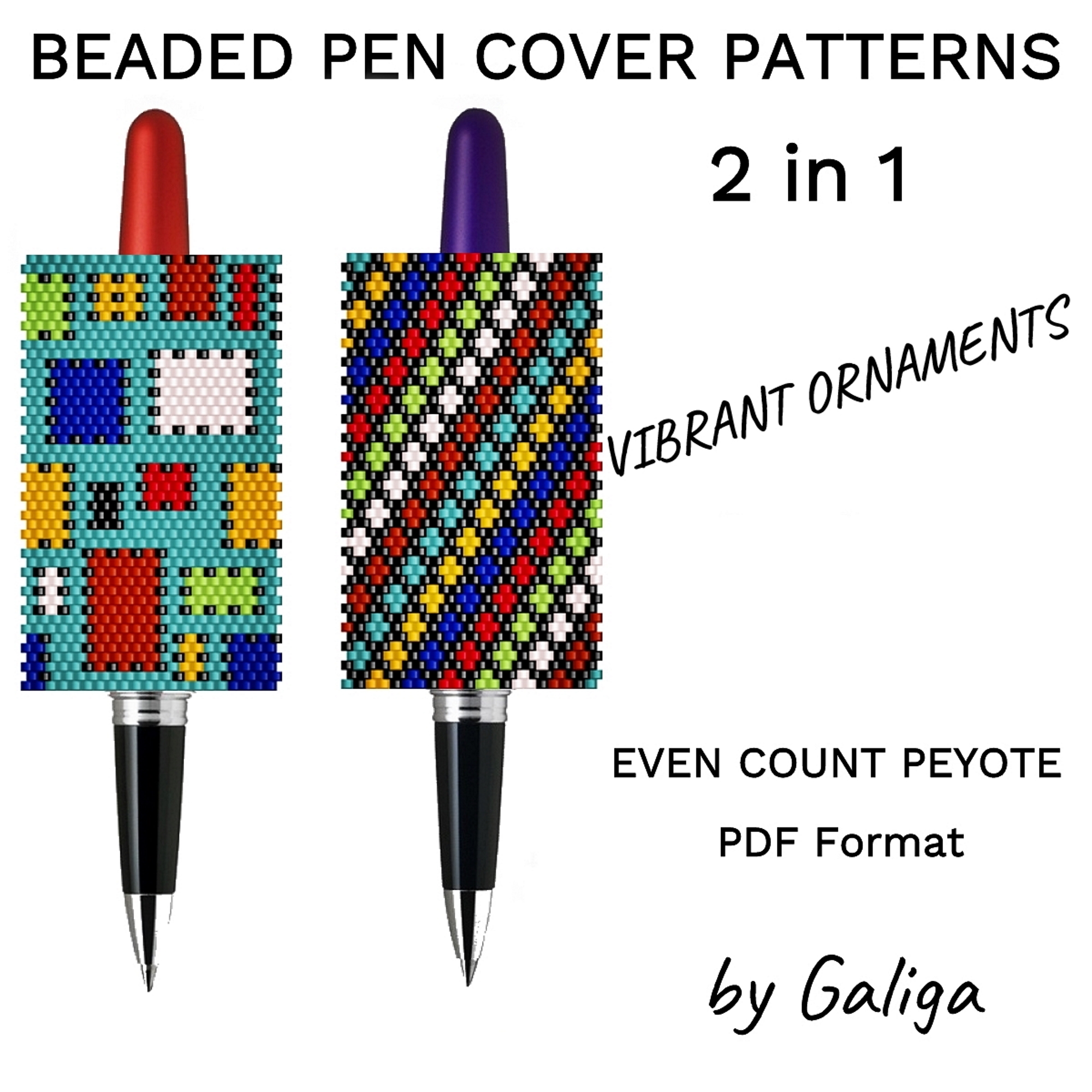 Vibrant Colorful Designs Pen Cover Patterns For Beading Folk | Inspire ...