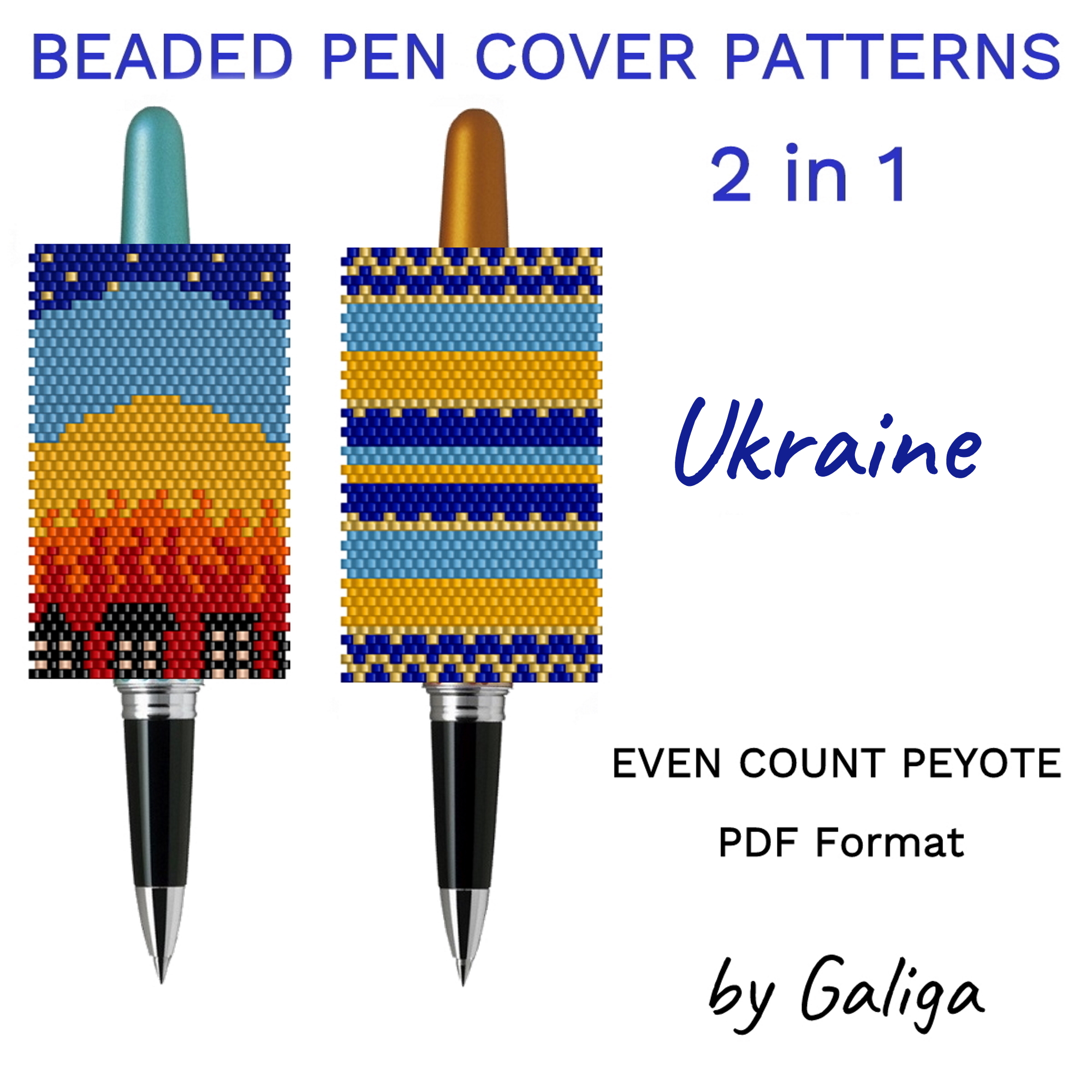 Ukraine Pen Cover Pattern Beaded DIY Do It Yourself Bead Pen | Inspire ...