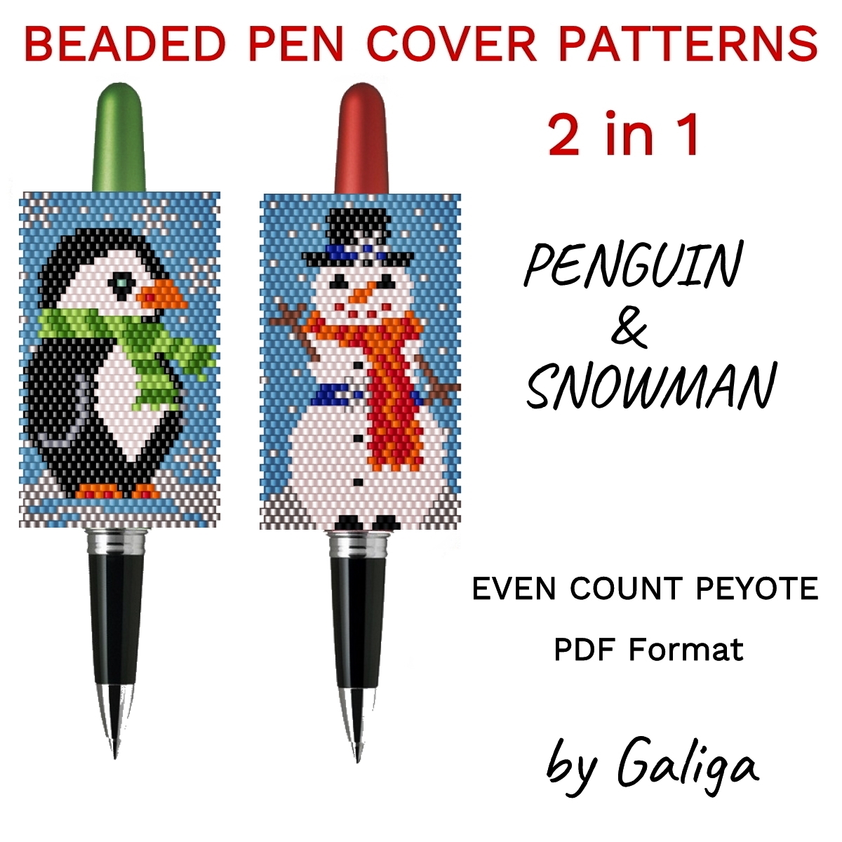 Christmas Pen Cover Patterns For Beading Snowman Beaded Pen | Inspire ...