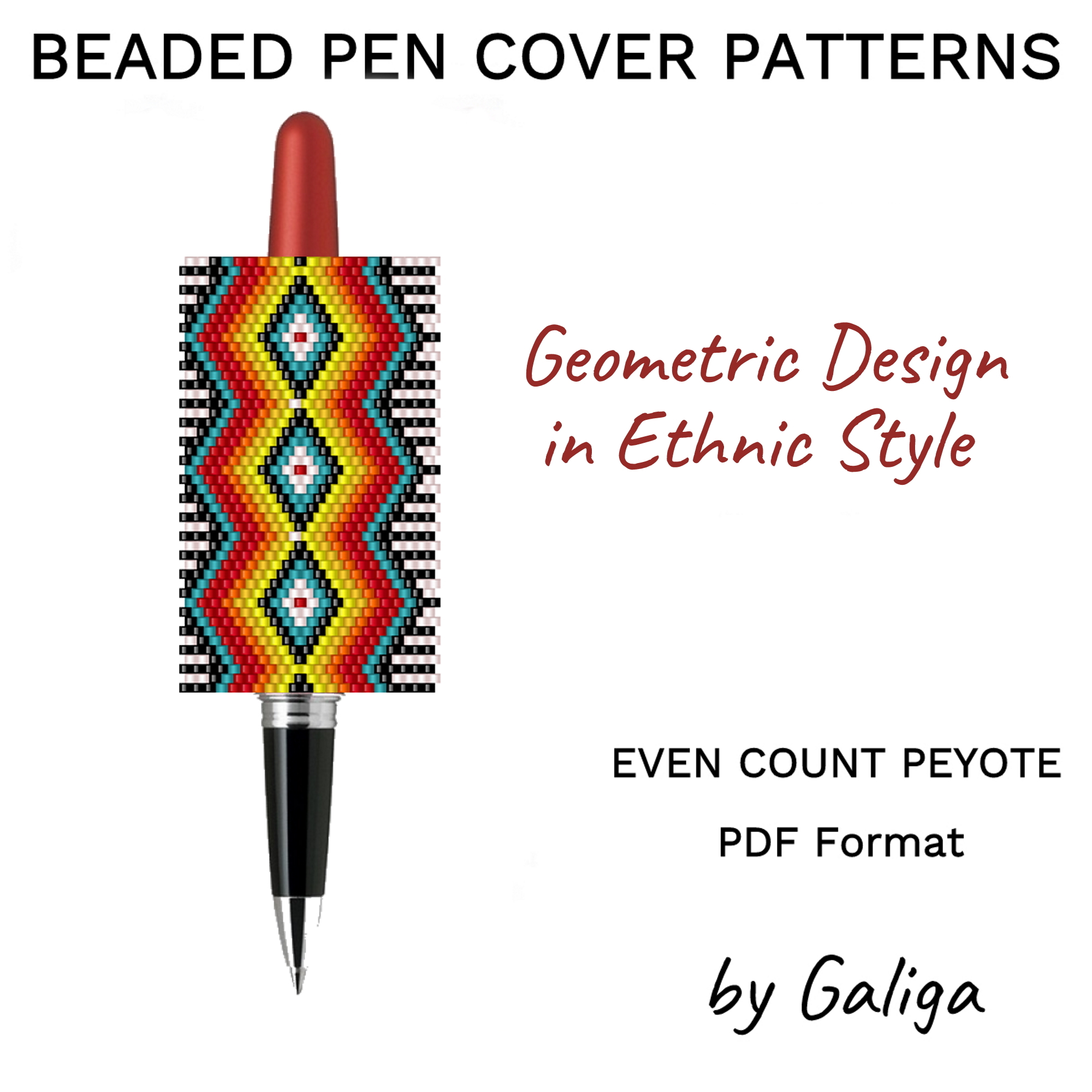 Geometric Pen Cover Patterns Beaded Crafts Ethnic Seed Bead | Inspire ...