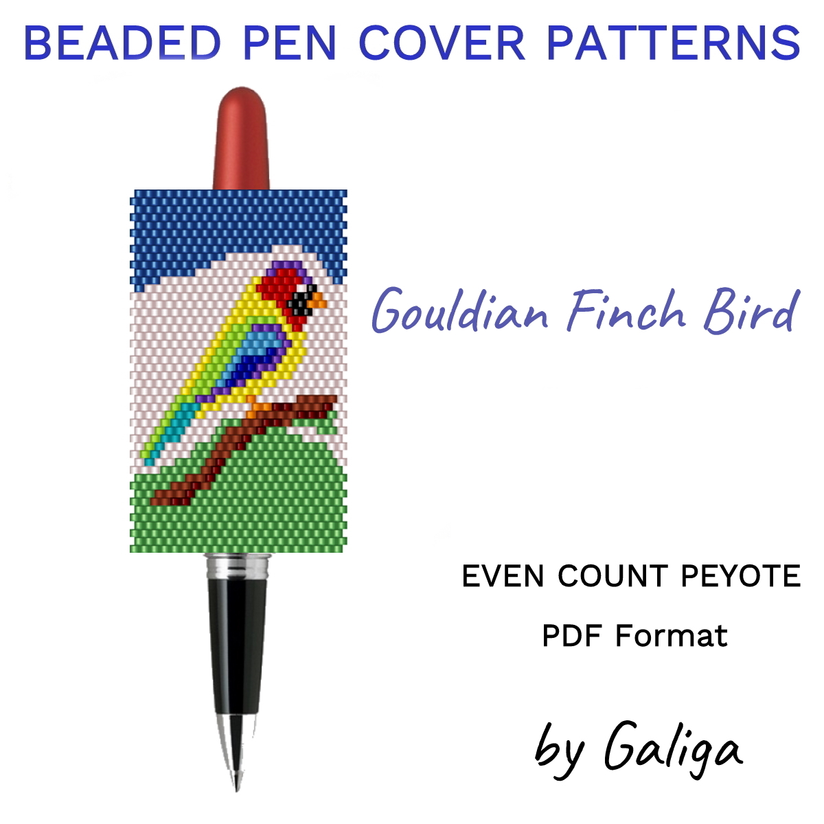 Finch Bird Pen Cover Pattern Beaded Crafts Seed Bead Pen Wra | Inspire ...