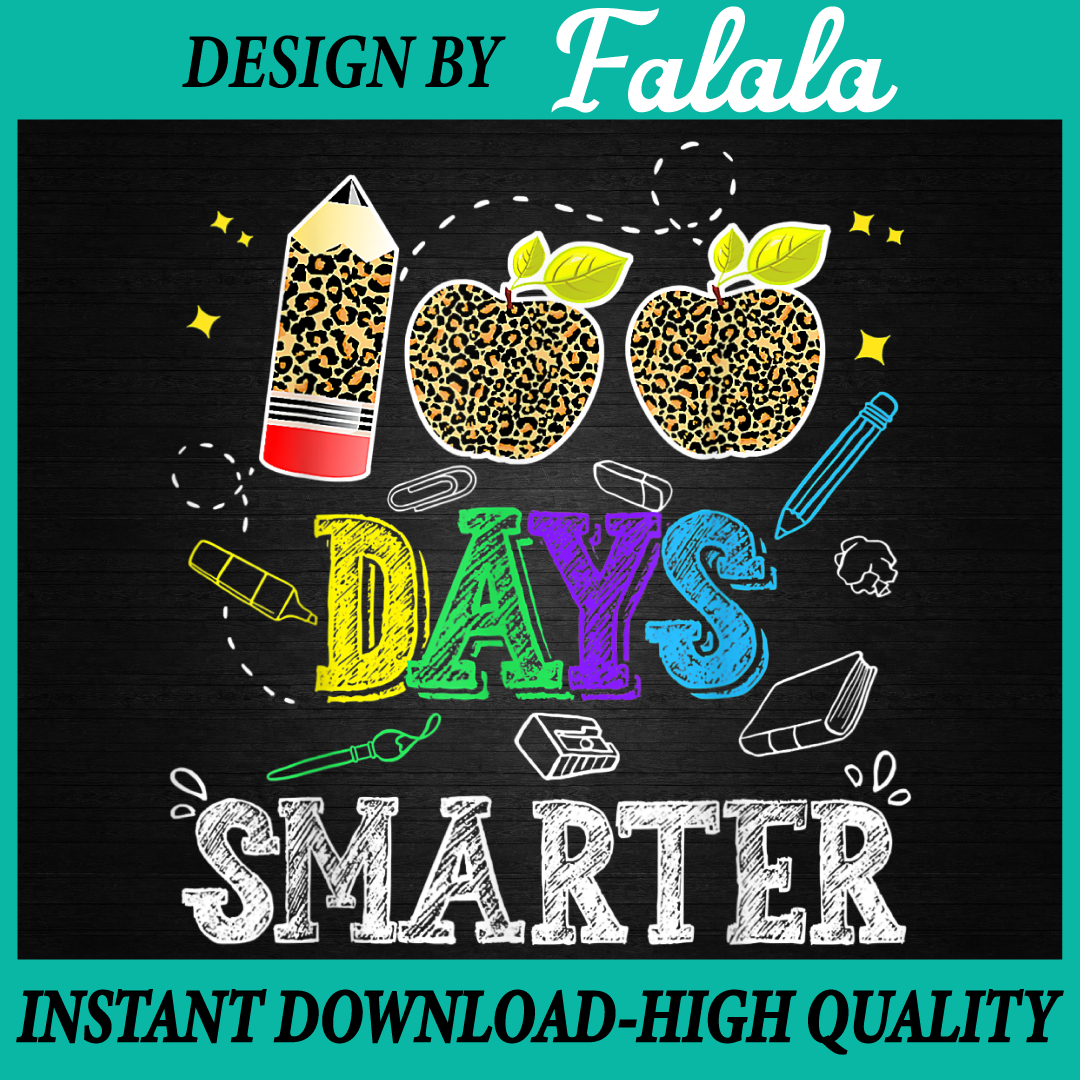 100 Days Smarter PNG, Teacher Student 100th Day of school Pn - Inspire ...